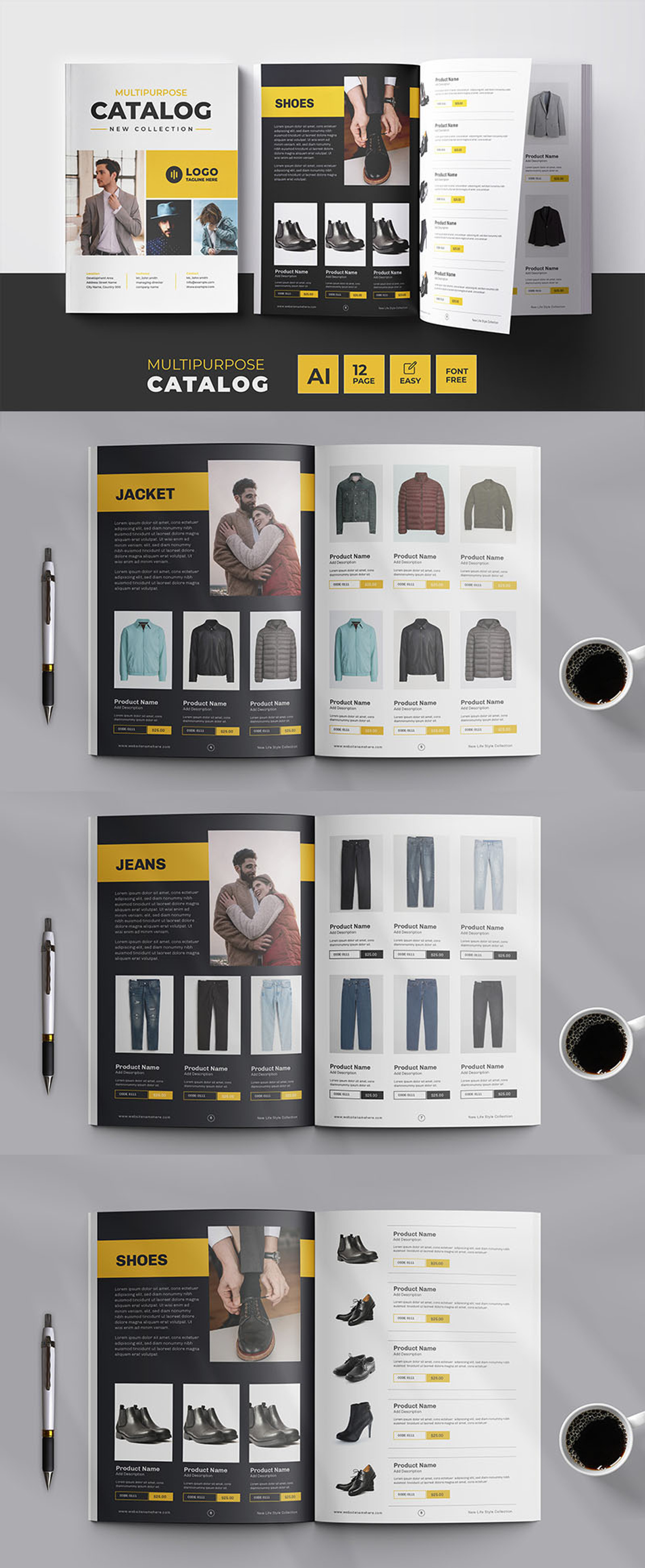 Fashion Catalog Layout Template or Multipurpose catalog template