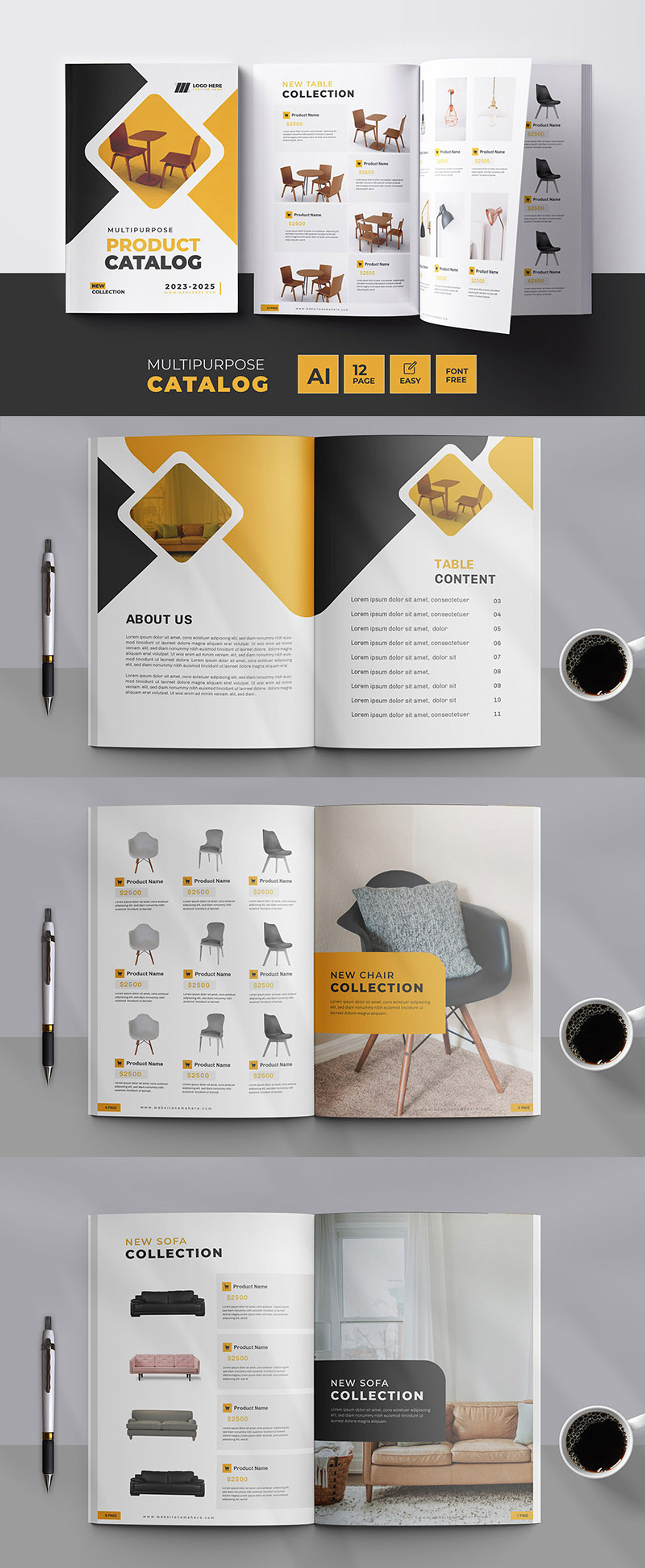 Furniture Catalog Layout Design #327809 - TemplateMonster