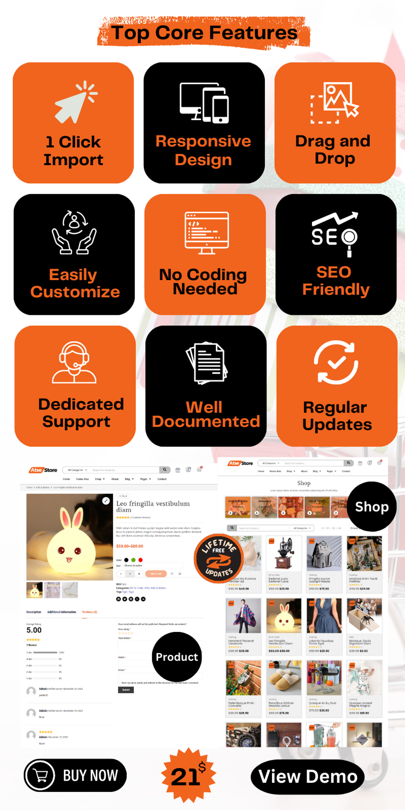 Atse-Store - Multipurpose Woocommerce template Elementor kit for Handicrafts & Clothing store