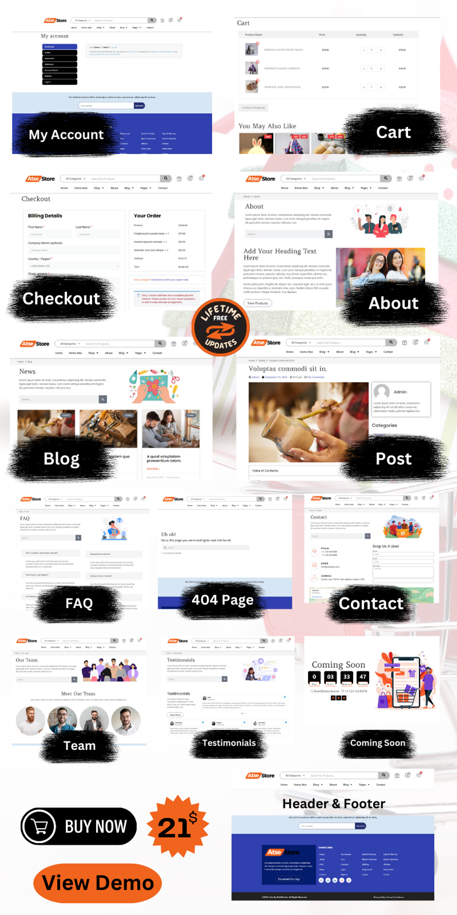 Atse-Store - Multipurpose Woocommerce template Elementor kit for Handicrafts & Clothing store