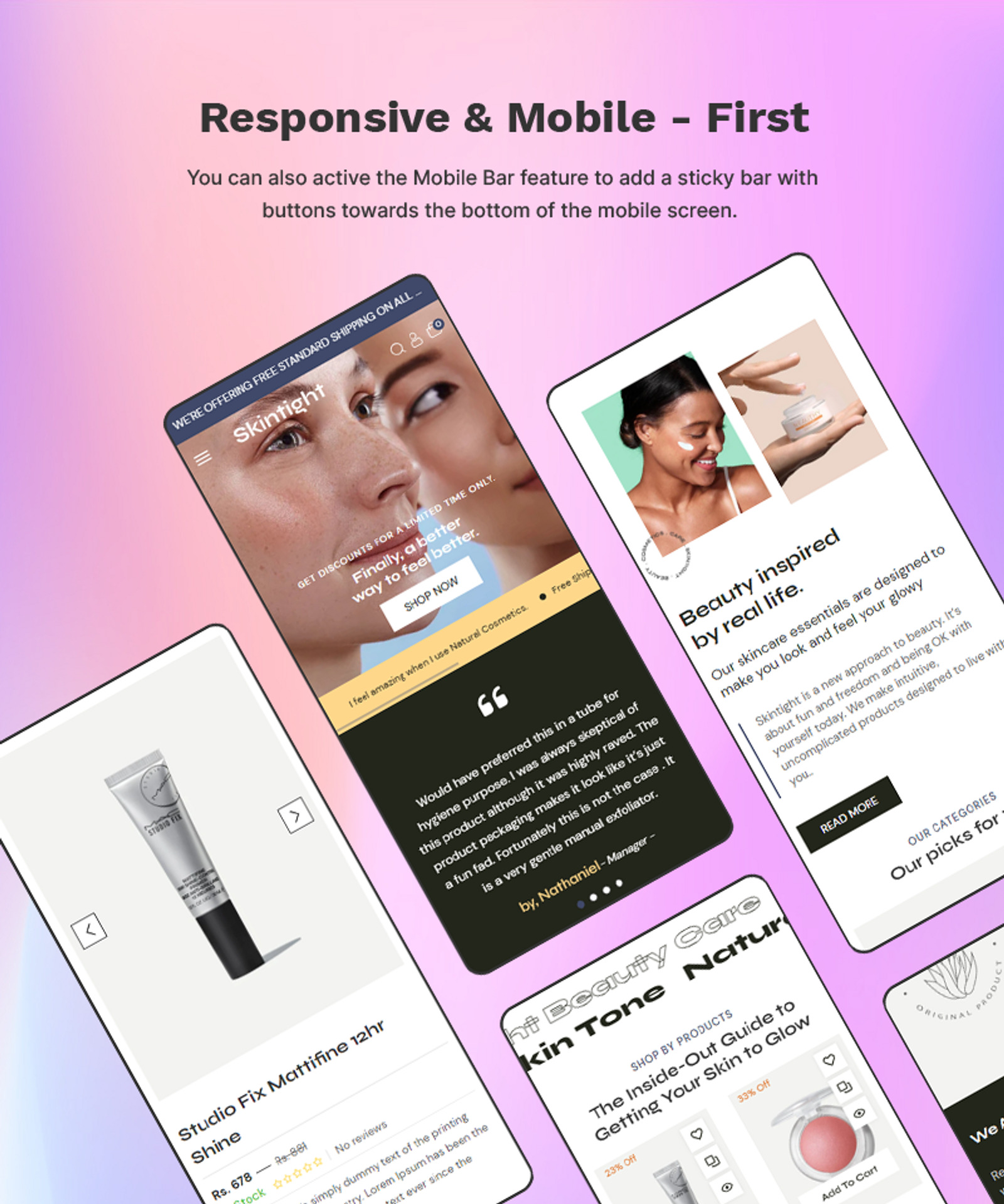 Skintight -Cosmetics & Beauty store High level Shopify 2.0 Multi-purpose Responsive Theme