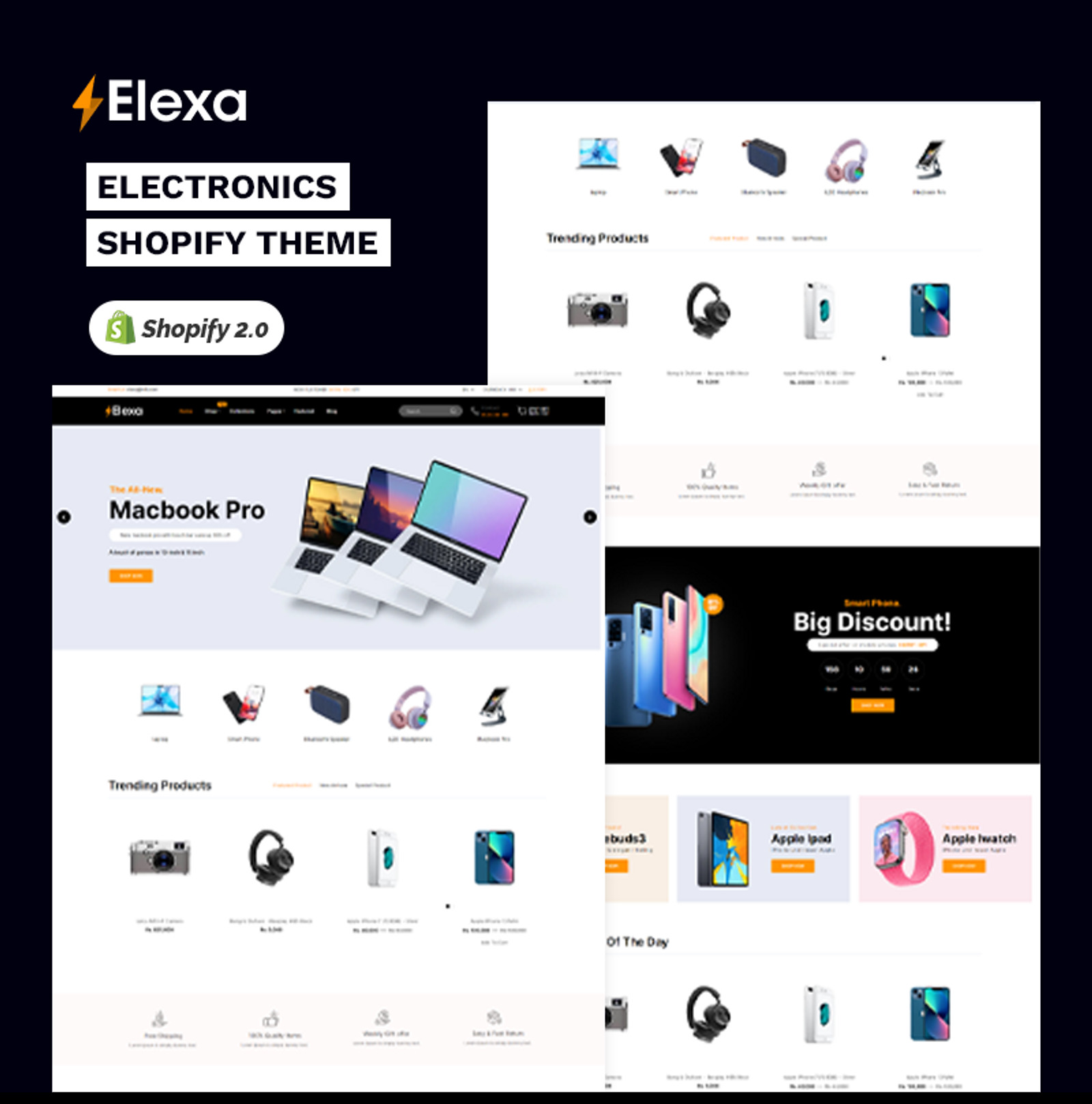 Elexa -Electronics Digital store High level Shopify 2.0 Multi-purpose Responsive Theme