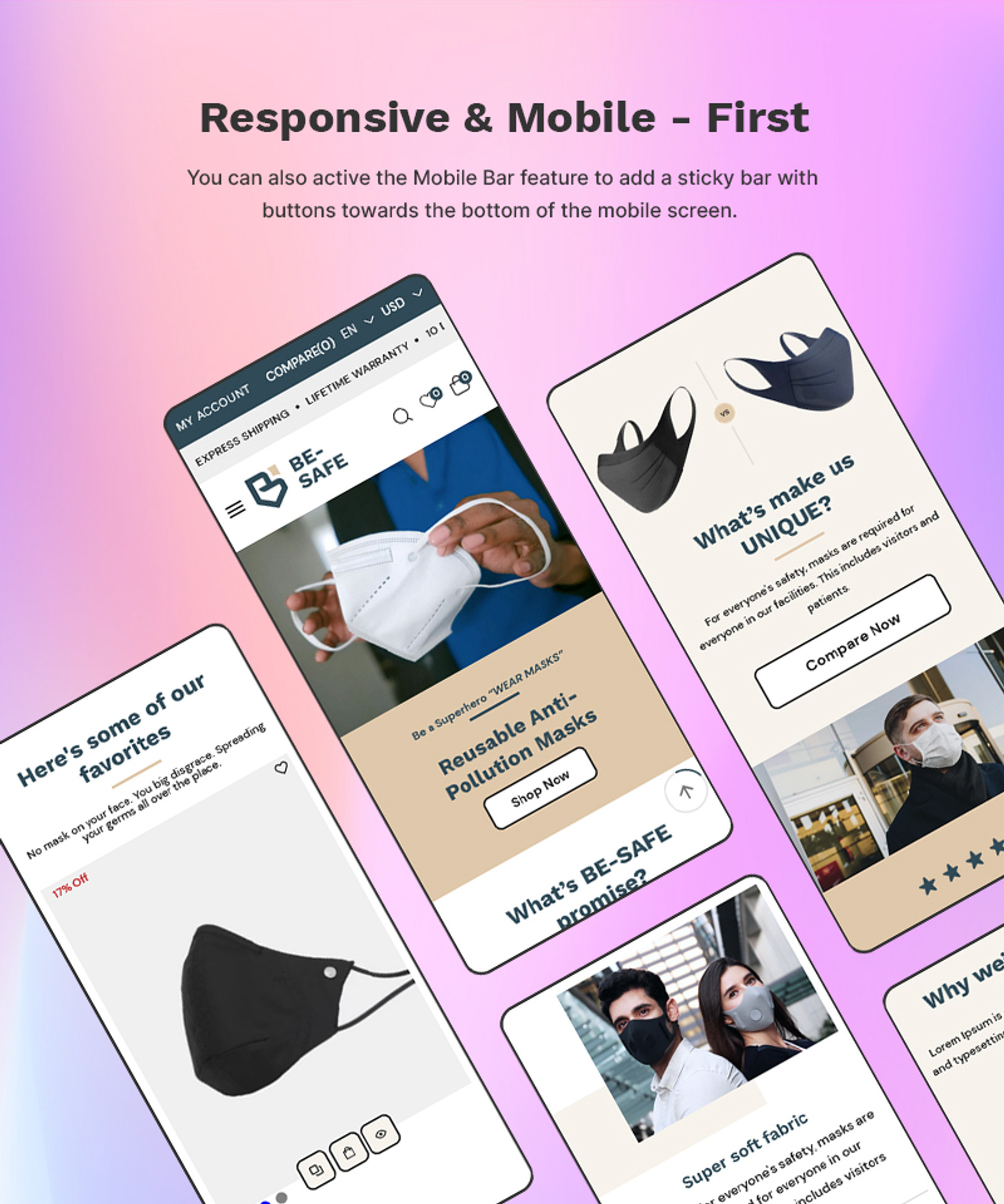 BE SAFE - Health & Medical High level Shopify 2.0 Multi-purpose Responsive Theme