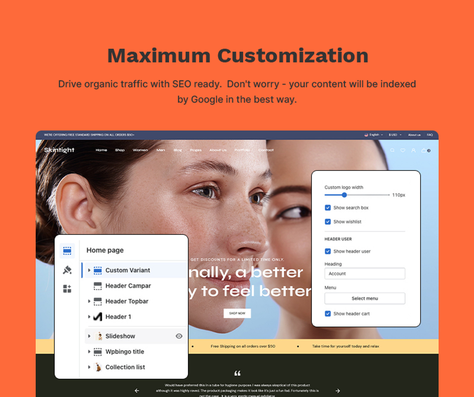 Skintight -Cosmetics & Beauty store High level Shopify 2.0 Multi-purpose Responsive Theme