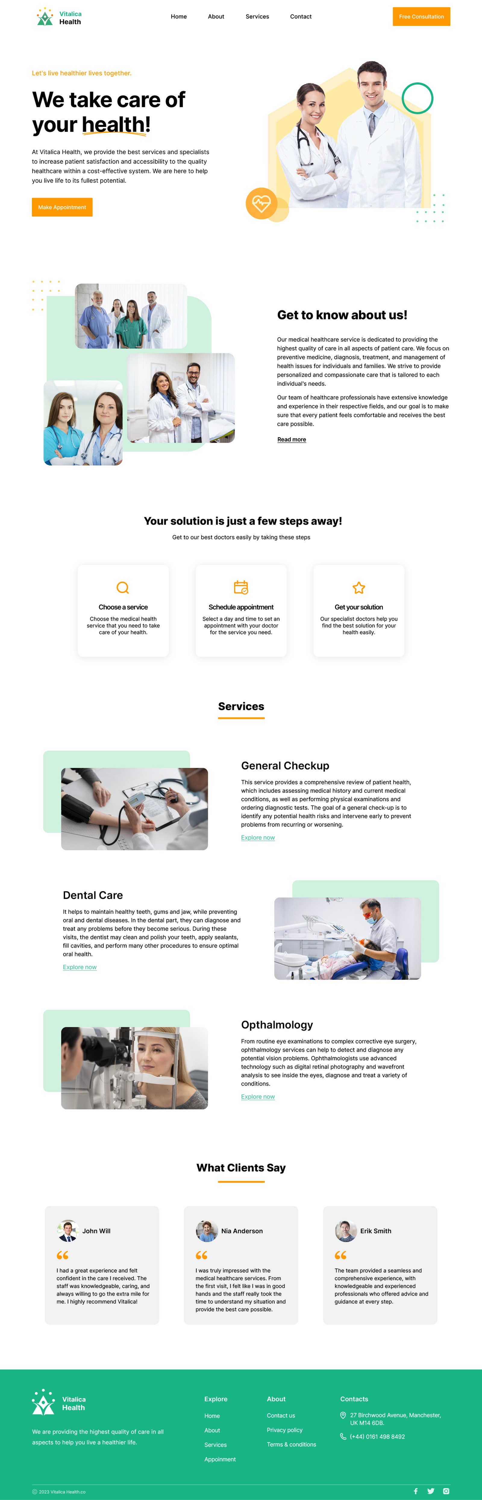 Medical Healthcare Landing Page UI Template - TemplateMonster
