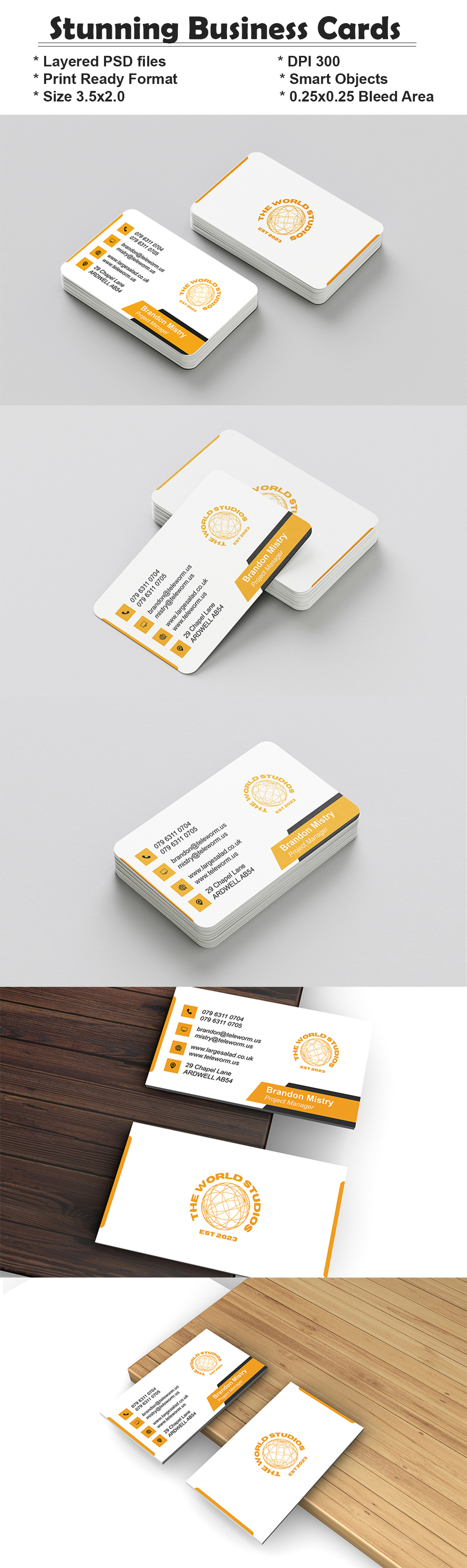 Stunning visiting Card - fully editable - Ready to Use - printable format