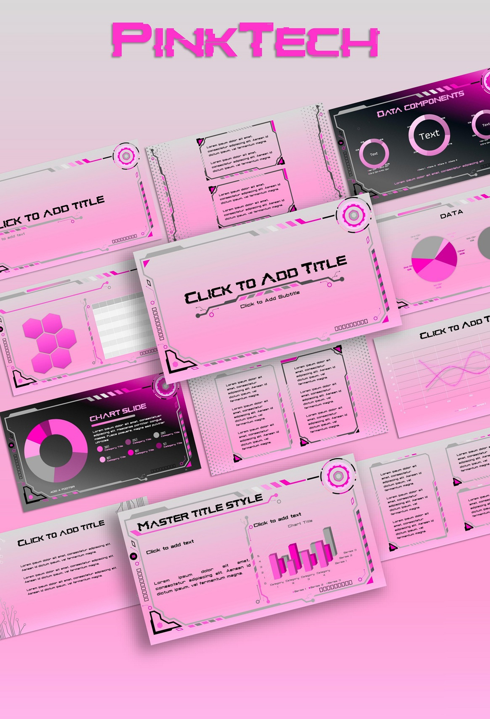 PinkTech Business PowerPoint Template - TemplateMonster