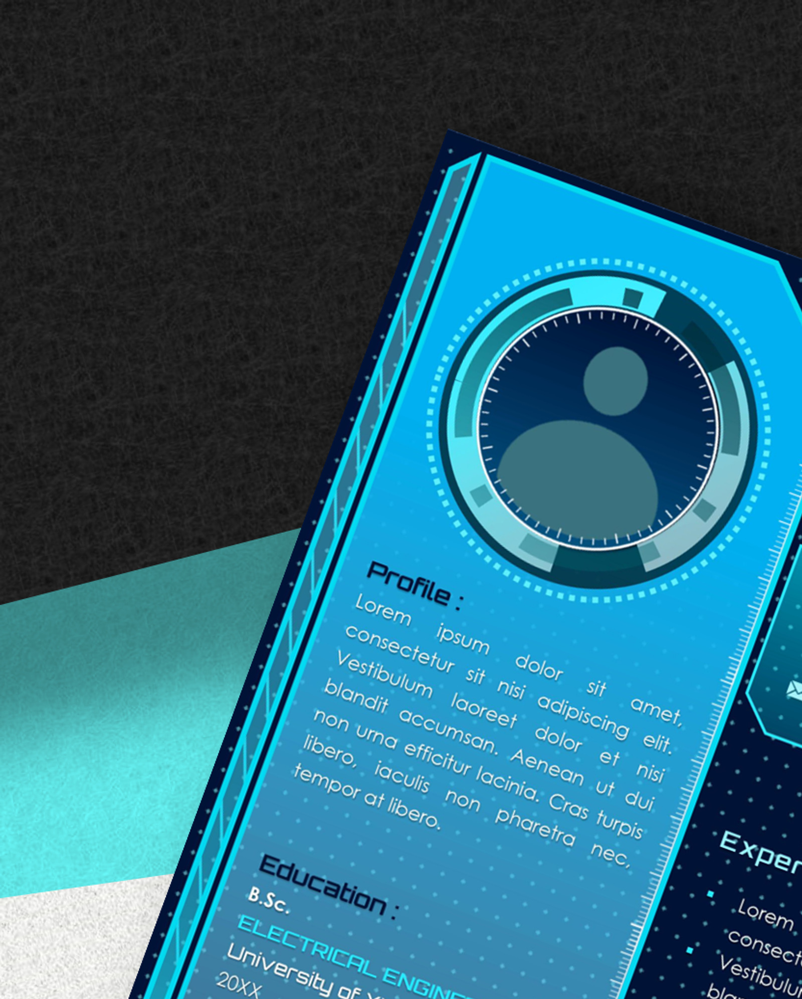 Tech Blue Engineer Printable Resume Template