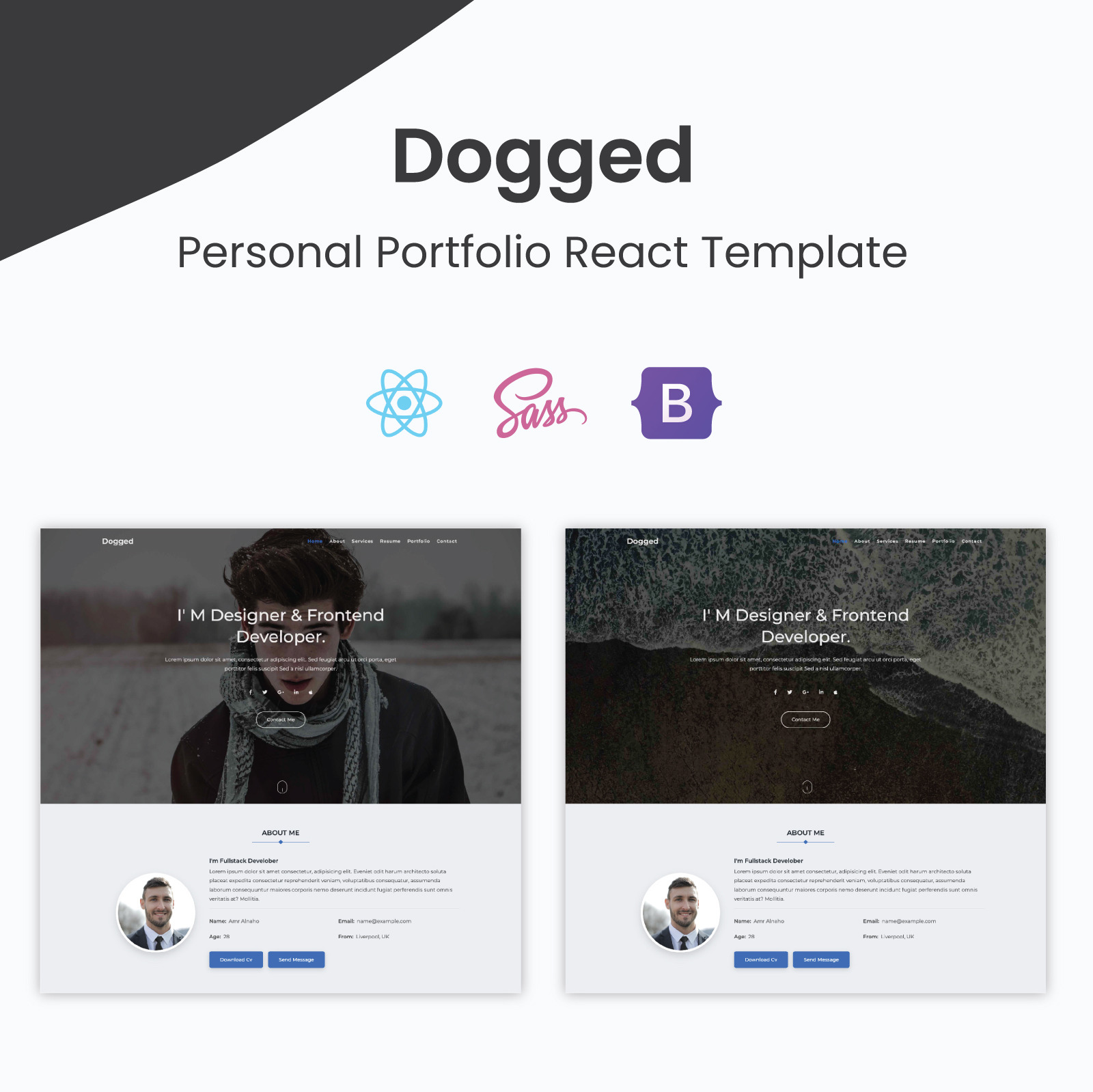 Dogged - Personal Portfolio React Template - TemplateMonster
