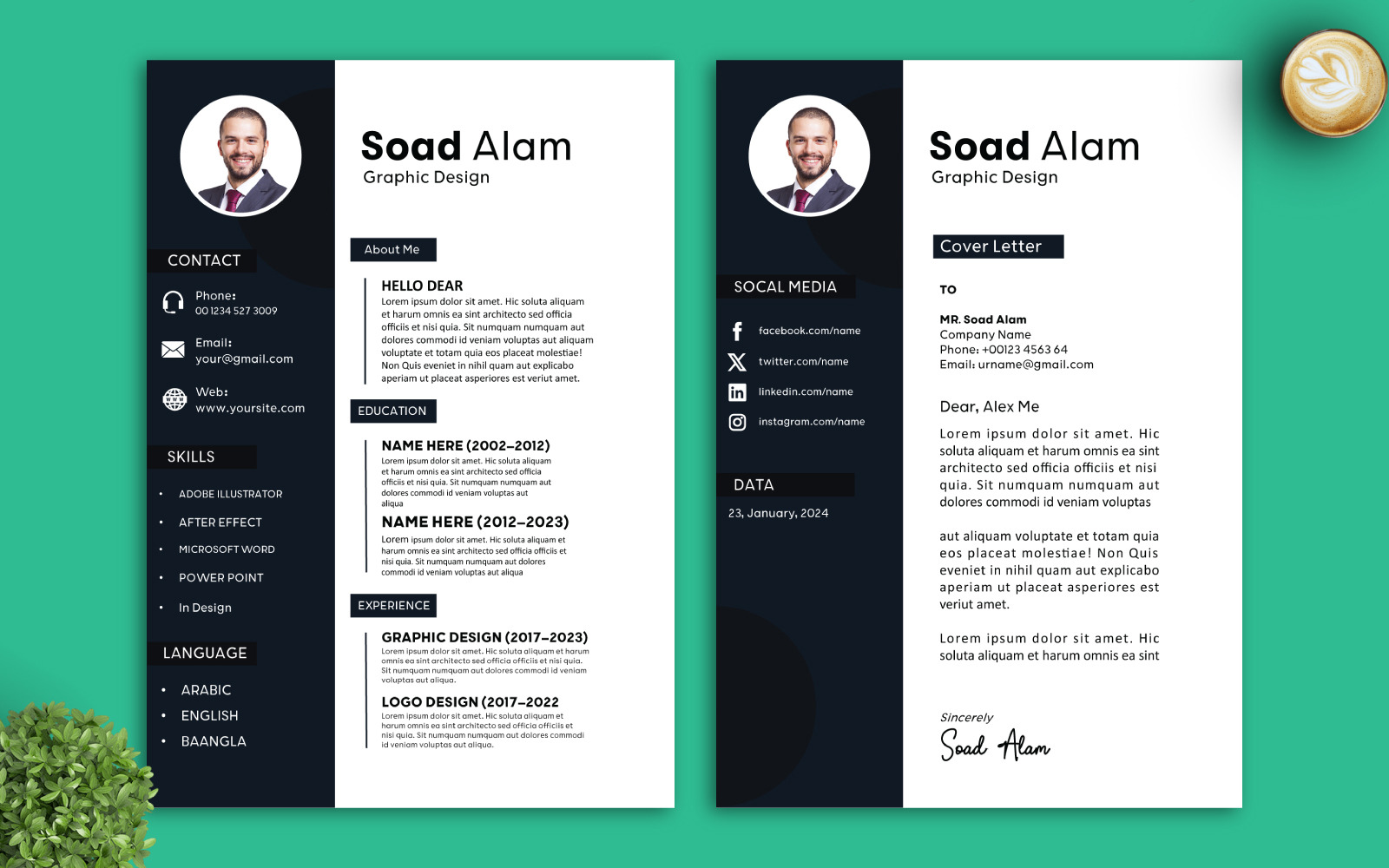 Resume & Cover letter Templates, CV templated, Business Resume, CV template