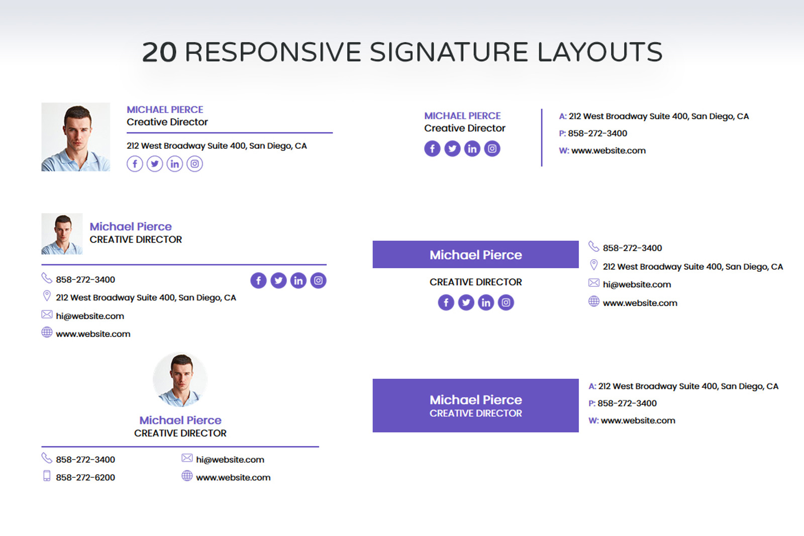 Email Signature - Responsive Pack #335106 - TemplateMonster