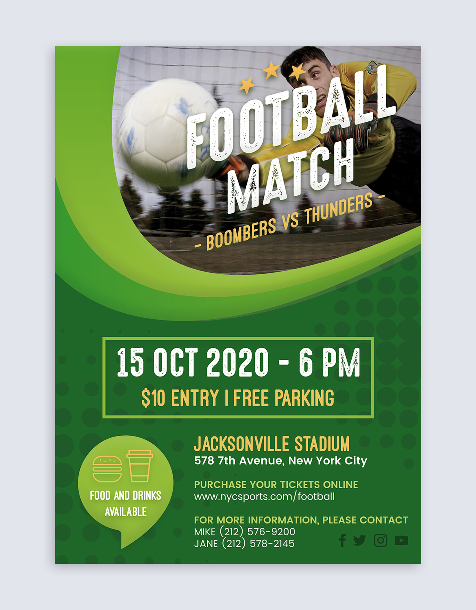 Football Match Flyer Template #339568 - TemplateMonster