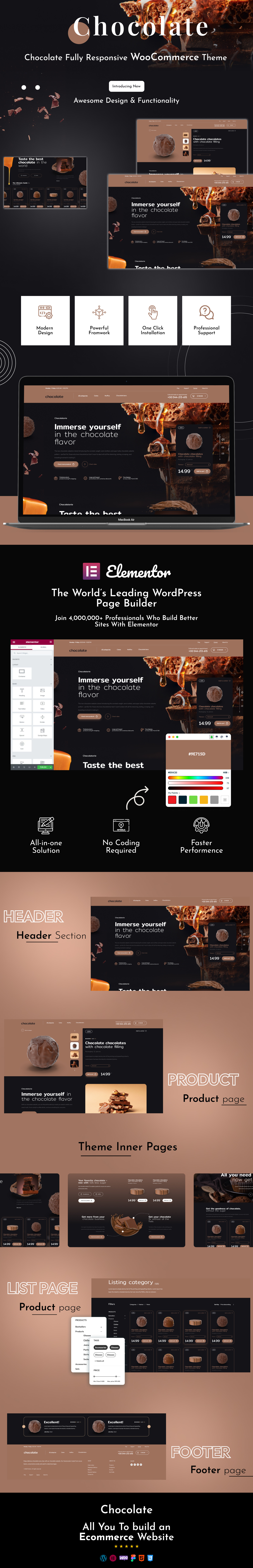 Chocolate - Chocolate & Sweets WordPress Elementor Theme