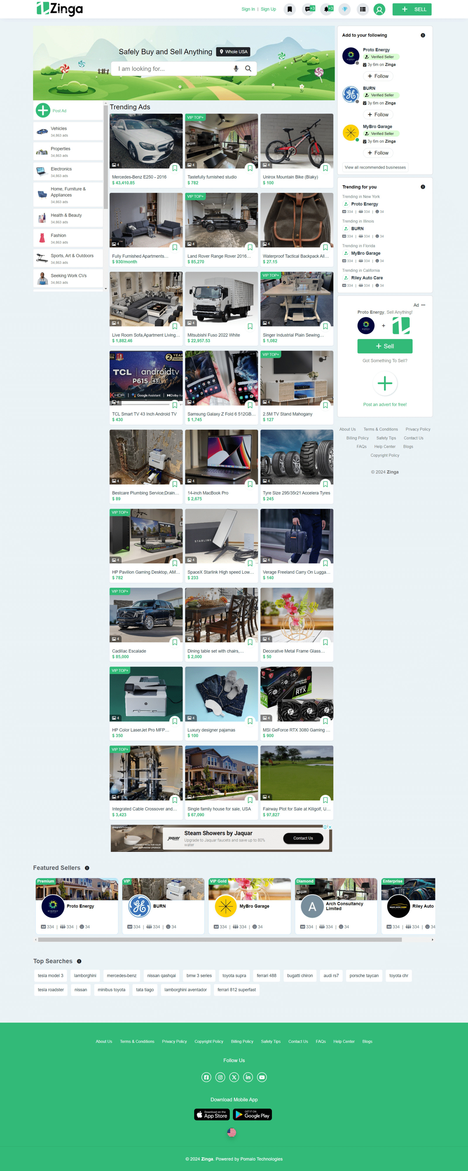 Zinga - Classified Ads & Multi-Vendor Marketplace HTML Template