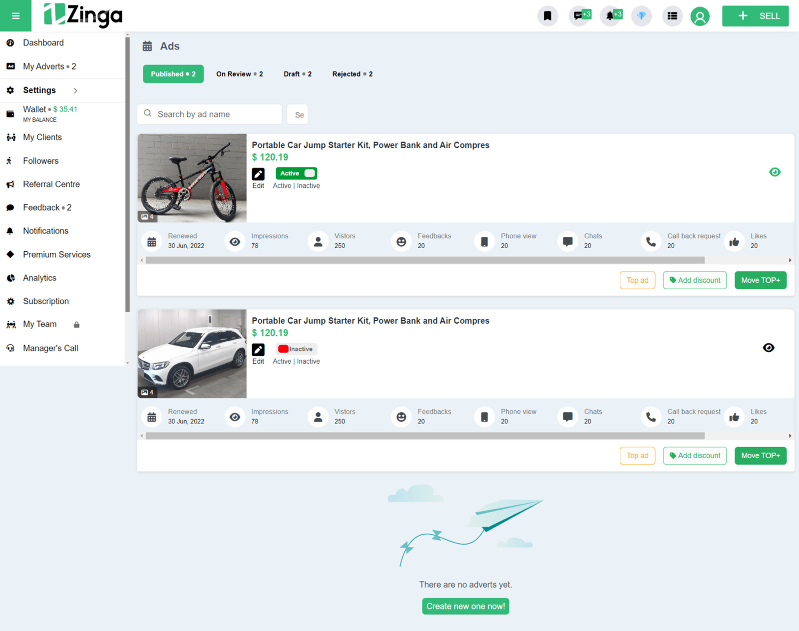 Zinga - Classified Ads & Multi-Vendor Marketplace HTML Template