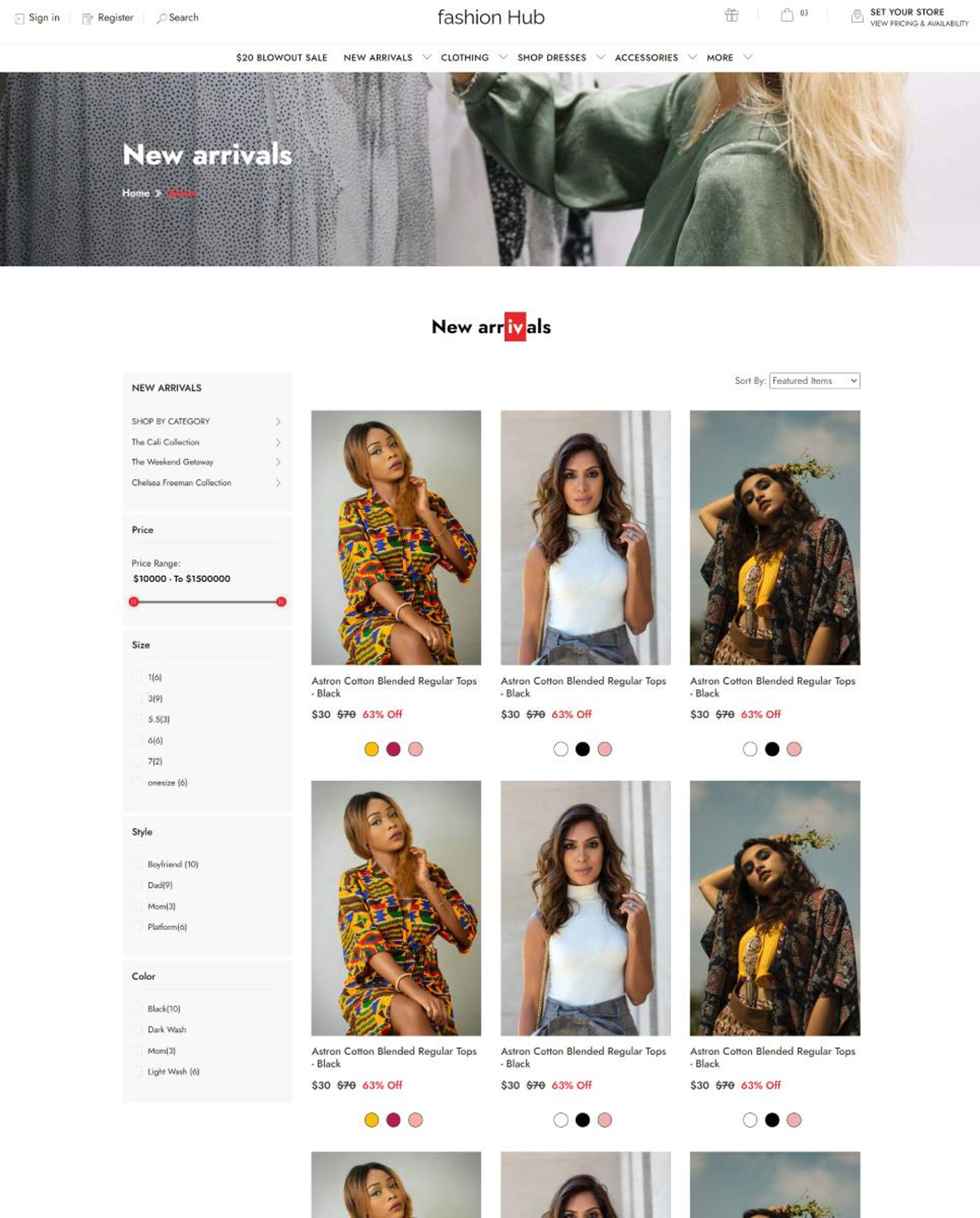 Fashion hub is an e-commerce website template