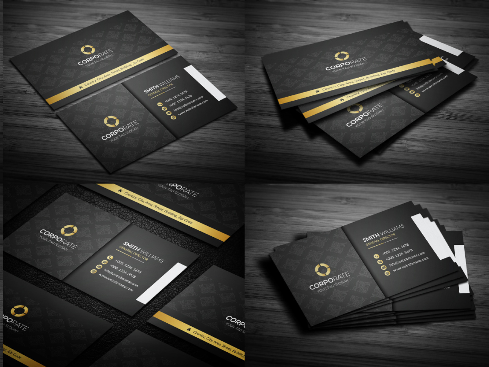 Luxury Golden Business Card Design - Corporate Identity Template V.060