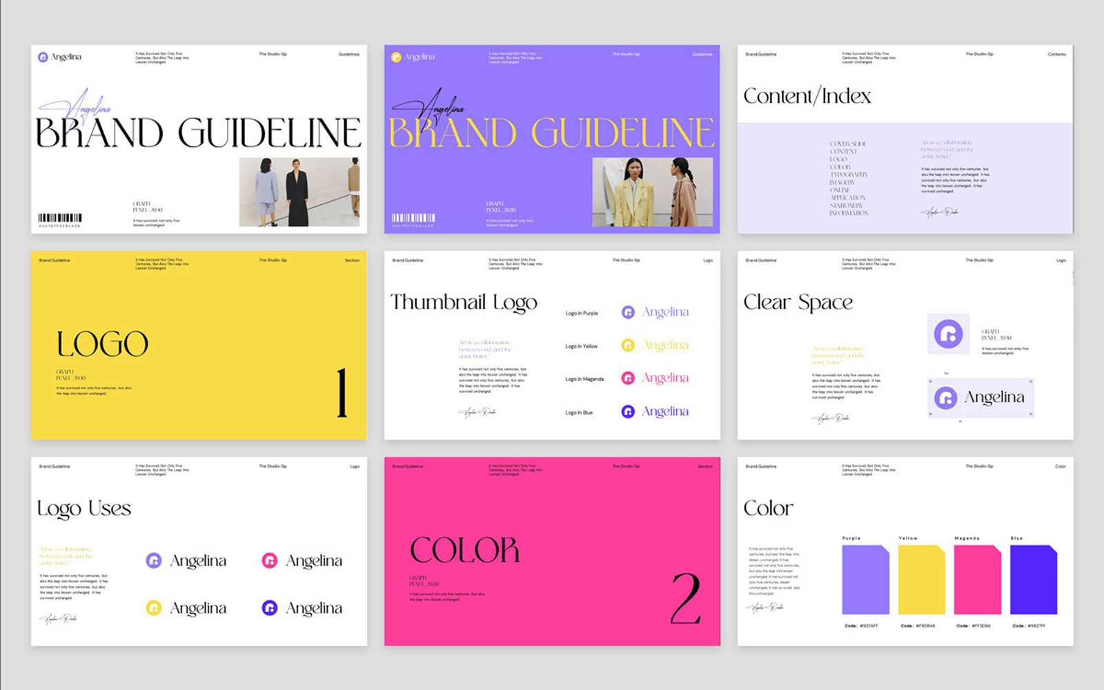 Angelina Brand Guideline PowerPoint Template