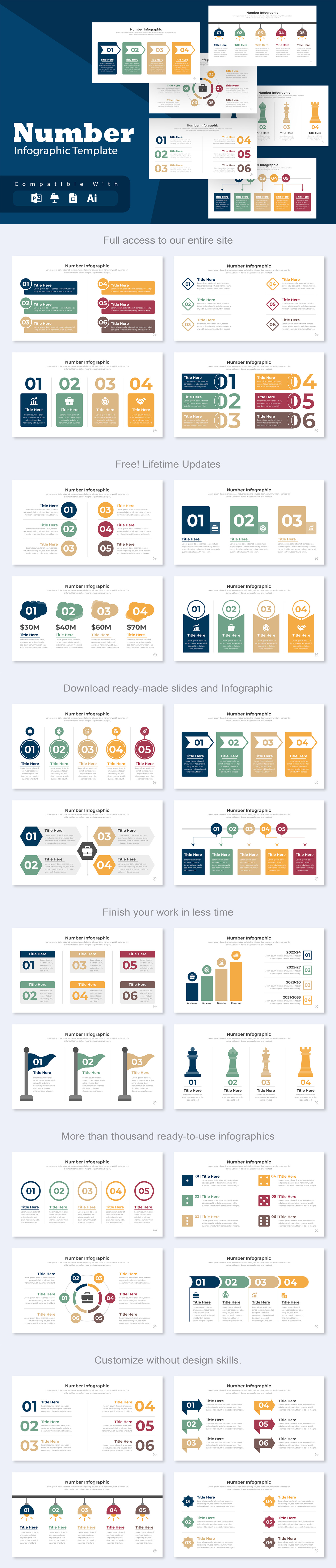 Number Infographic PowerPoint Template - TemplateMonster