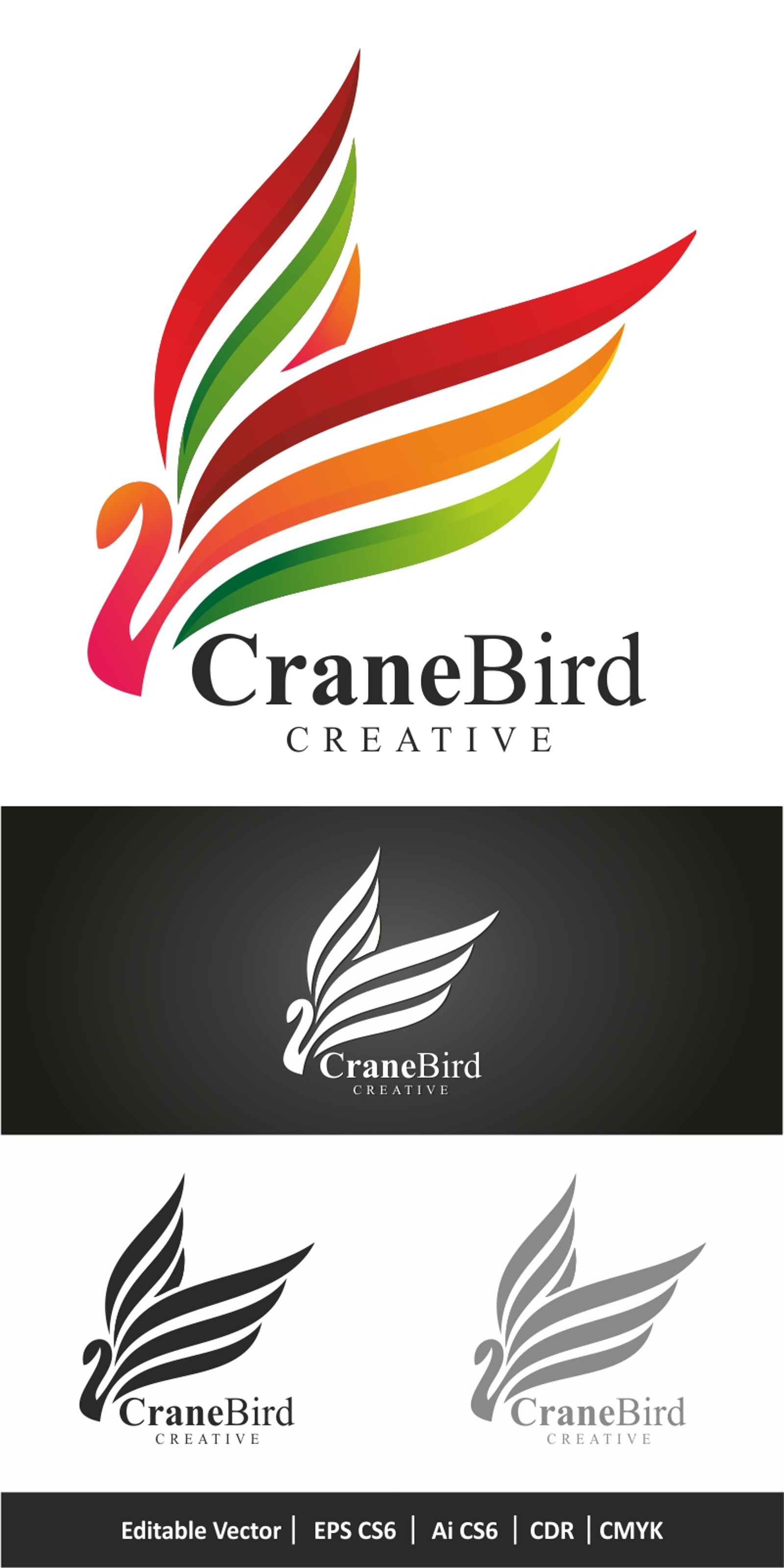 Crane Bird Logo Bird Logo animal logo - TemplateMonster