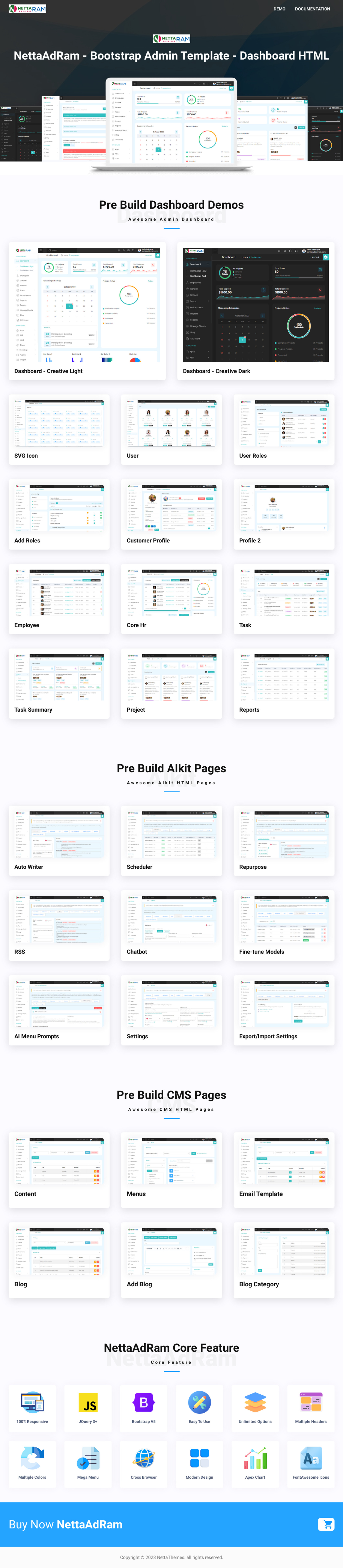 NettaAdRam - Bootstrap Admin Template - Dashboard HTML
