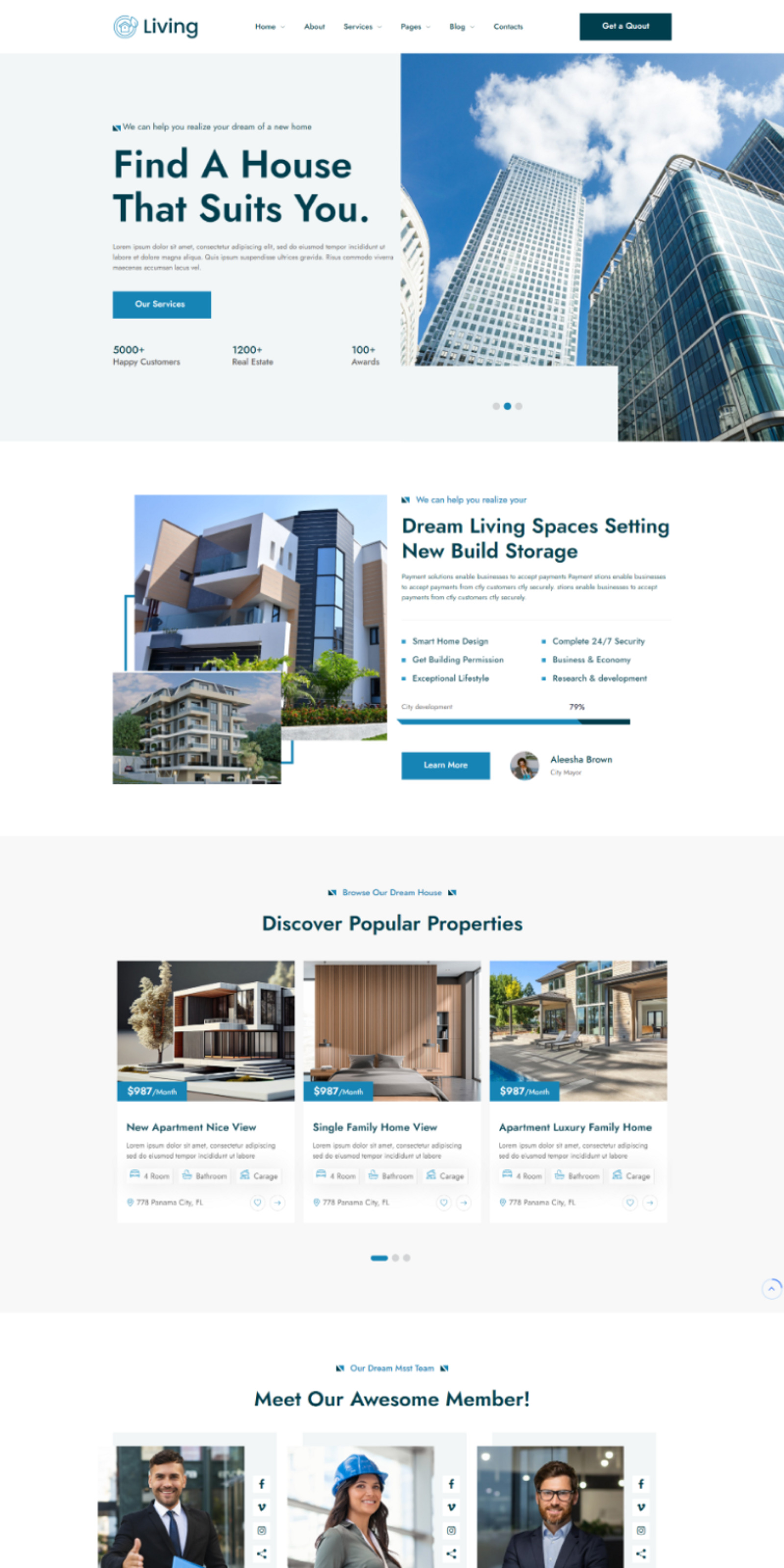 Living- Real Estate HTML Template #370421 - TemplateMonster