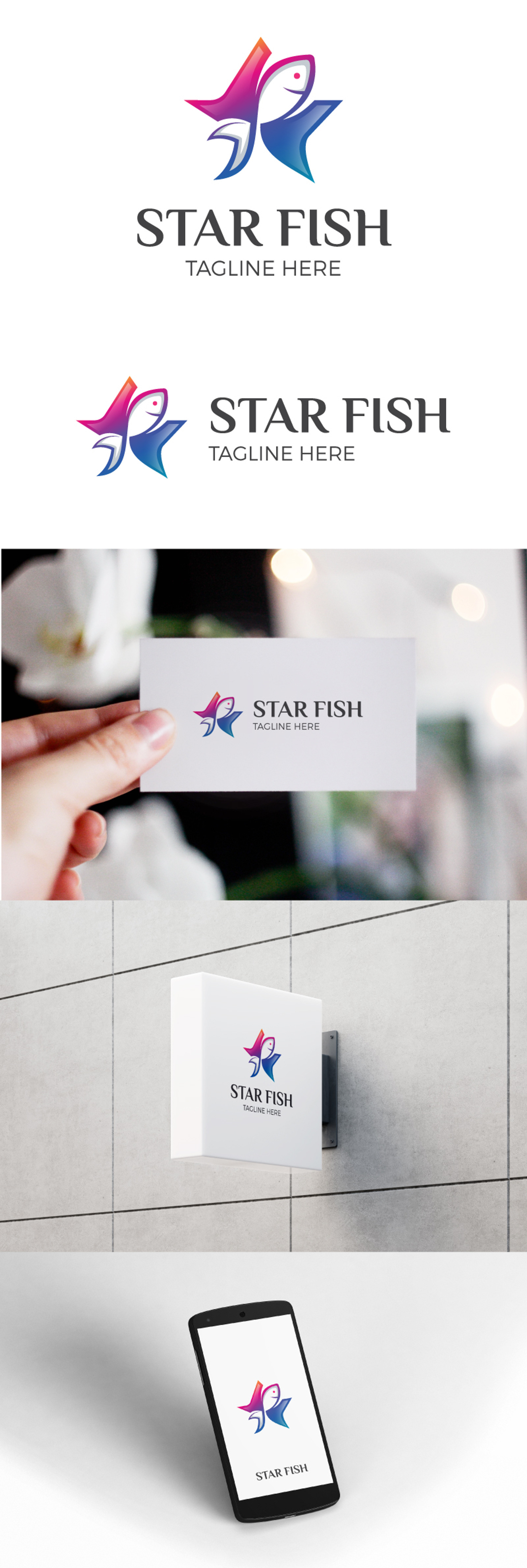 Creative Modern Star Fish Logo Template - TemplateMonster