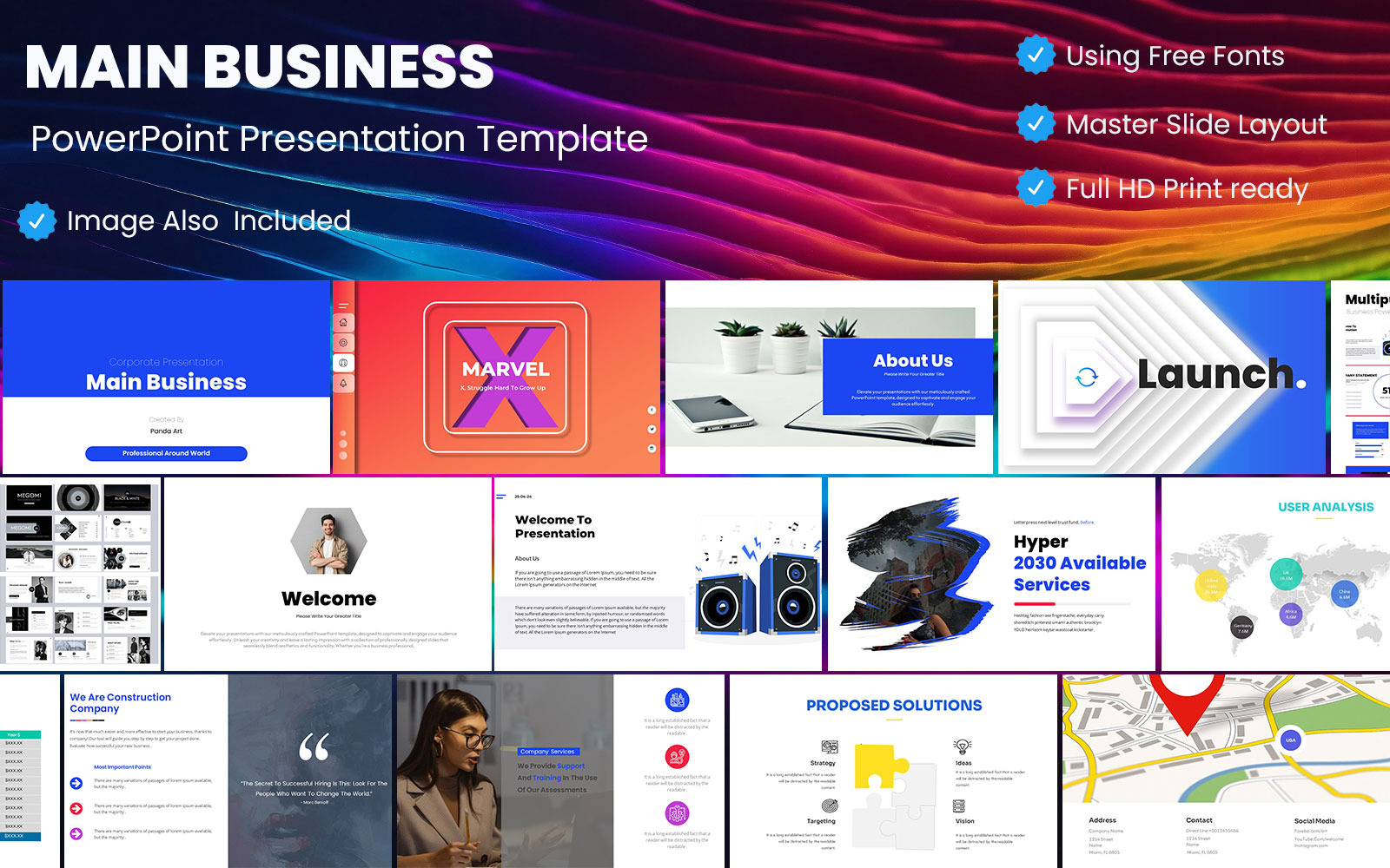 Free Main Example Plan PowerPoint Presentation Template