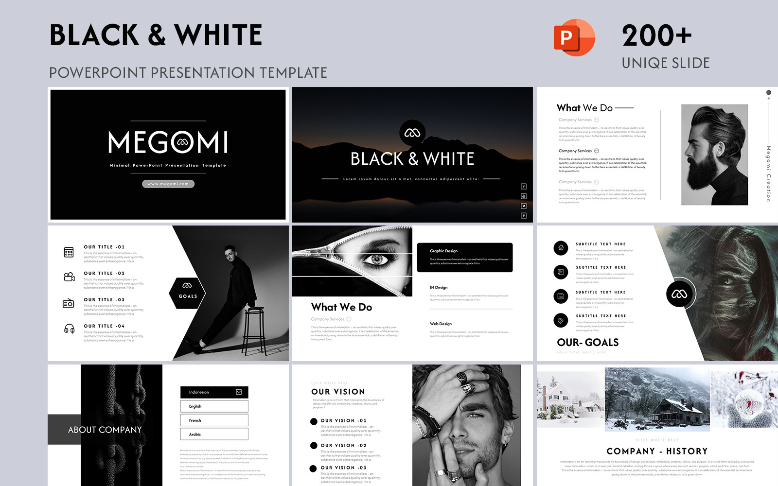 Megomi Minimal PowerPoint Presentation Template