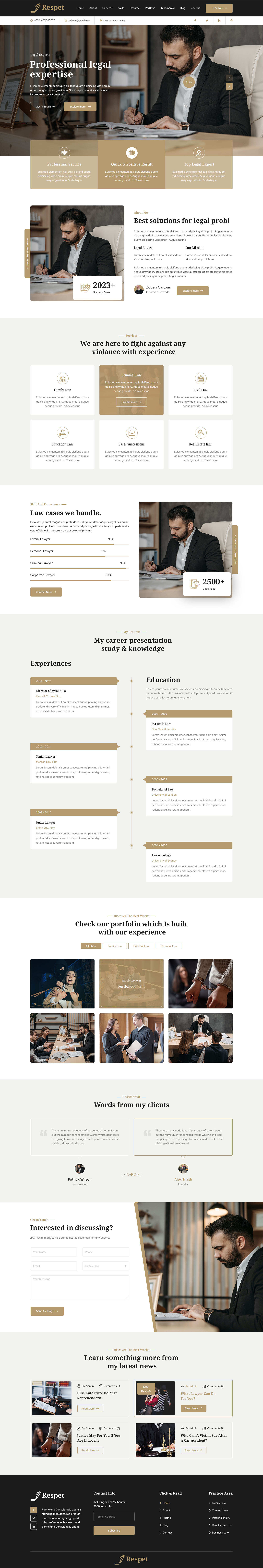 Respet - Law & Attorney Personal Portfolio Template.