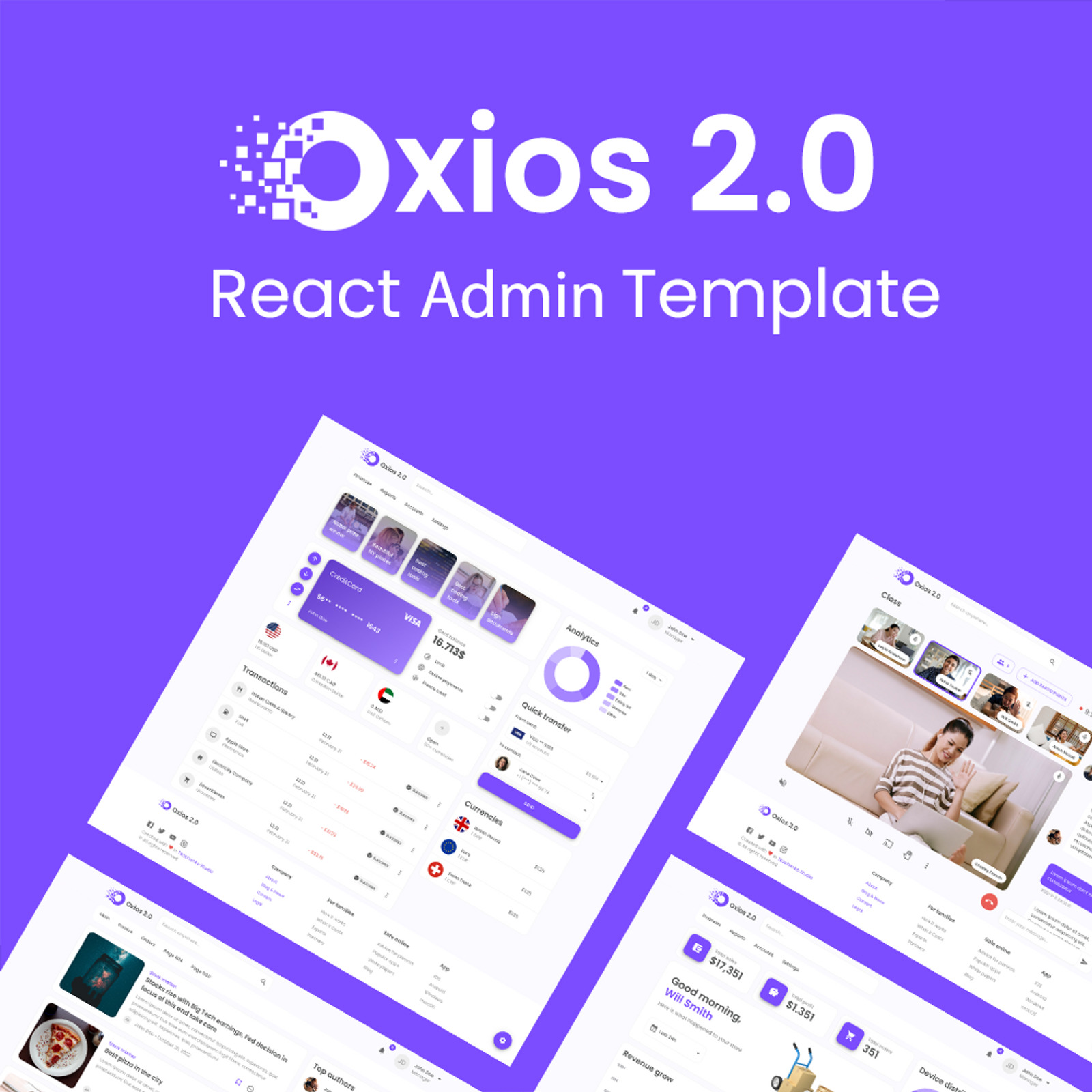Oxios 2.0 - Next Generation React Template - TemplateMonster