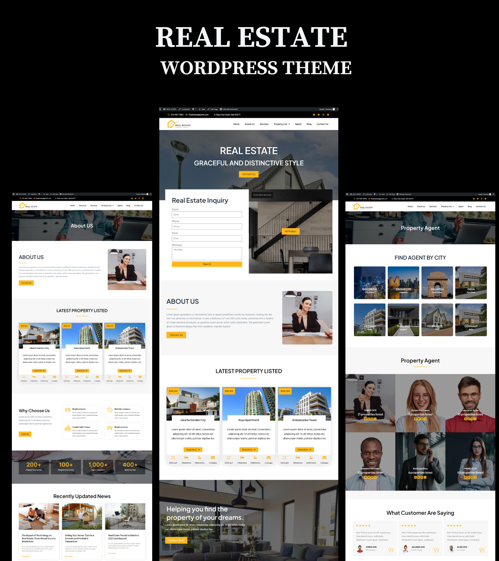 Real Estate Services & Agent WordPress Theme