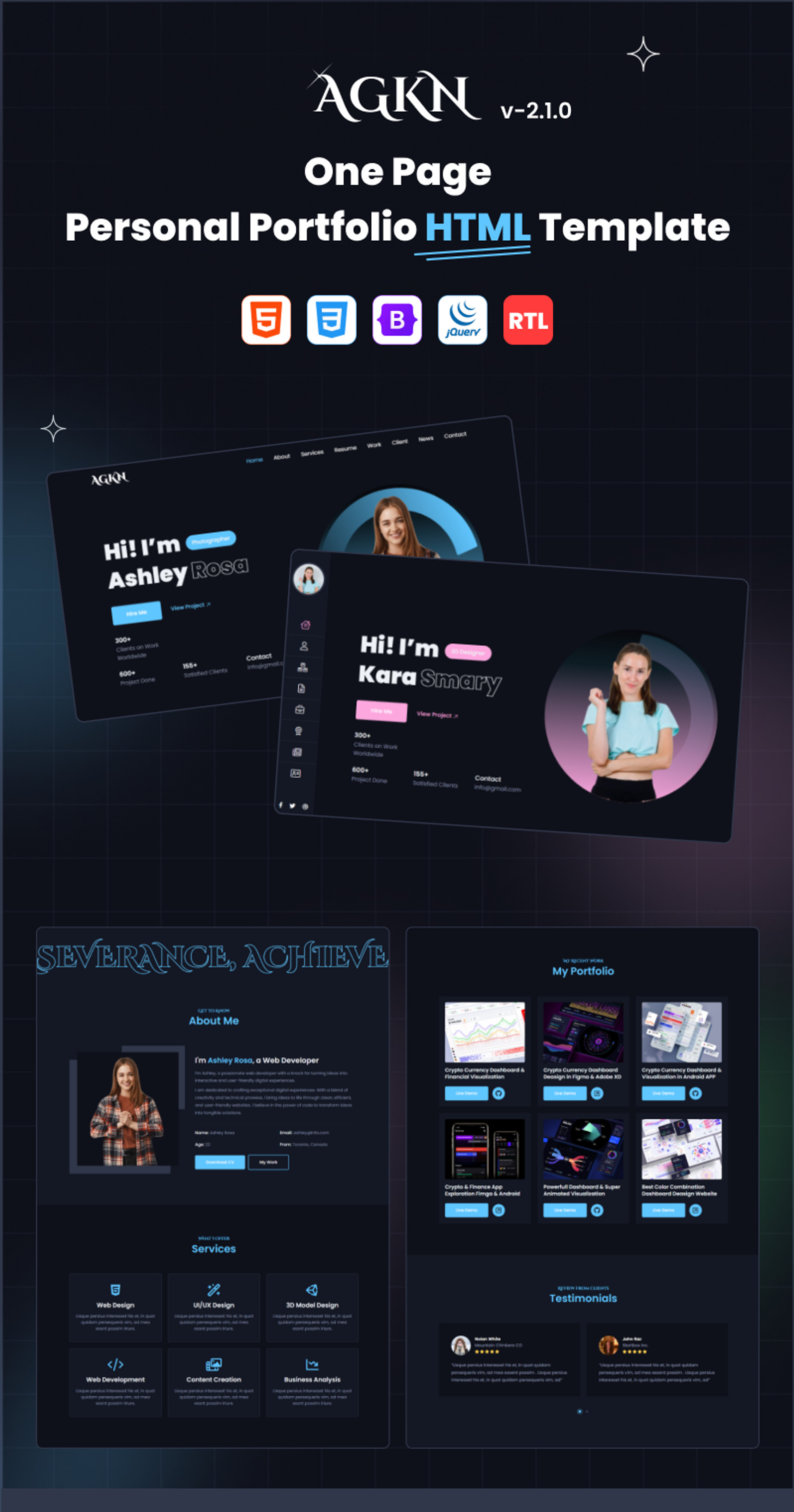 AGKN - Personal Portfolio HTML Template - TemplateMonster