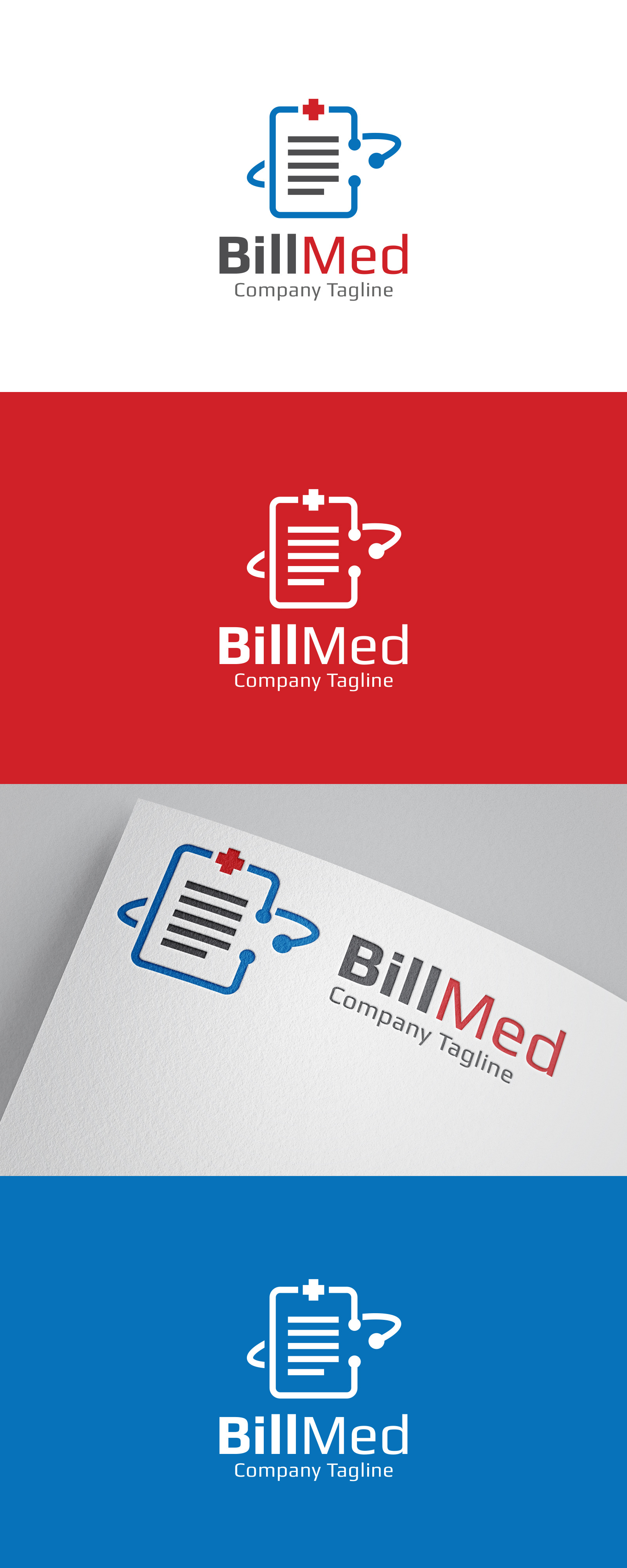 Bill Med Medical Logo Design Template - TemplateMonster