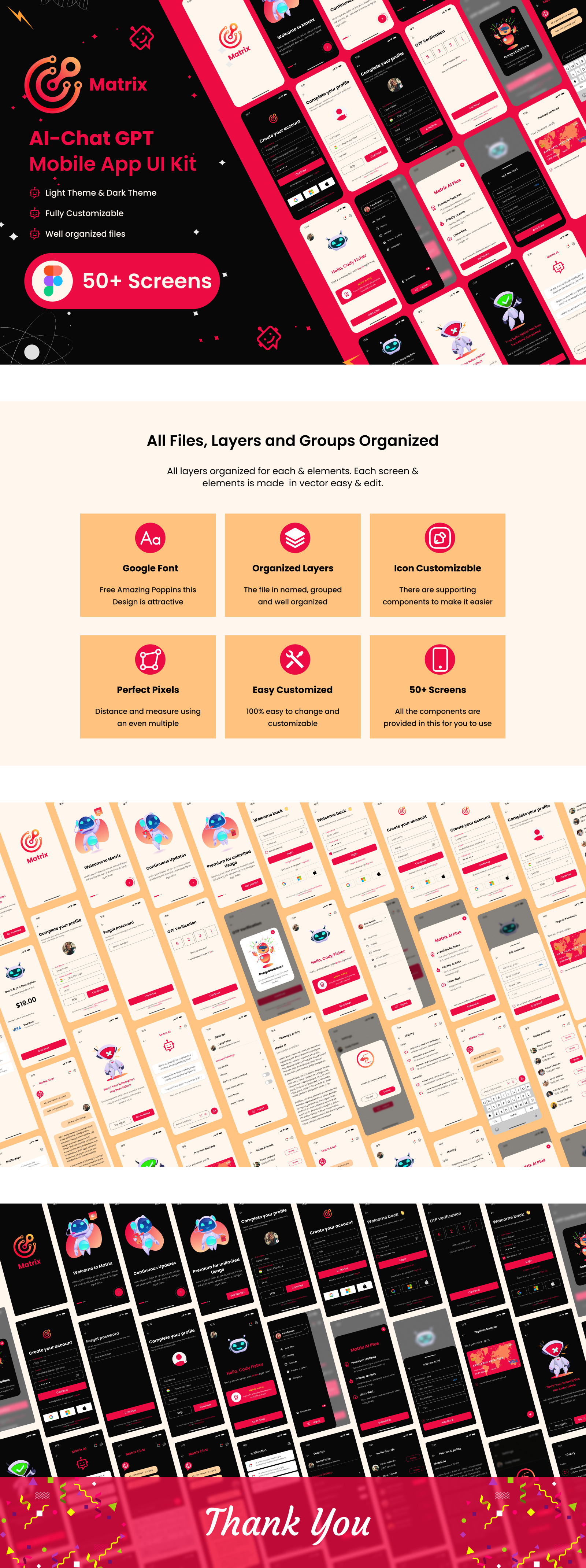 Matrix Chatbot GPT Mobile App UI Kit Figma Template