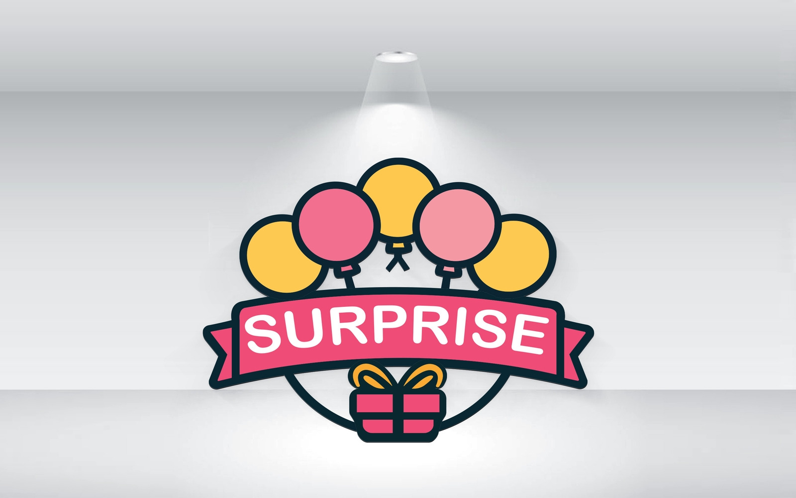 Balloons Surprise Gift Shop Logo Template Vector