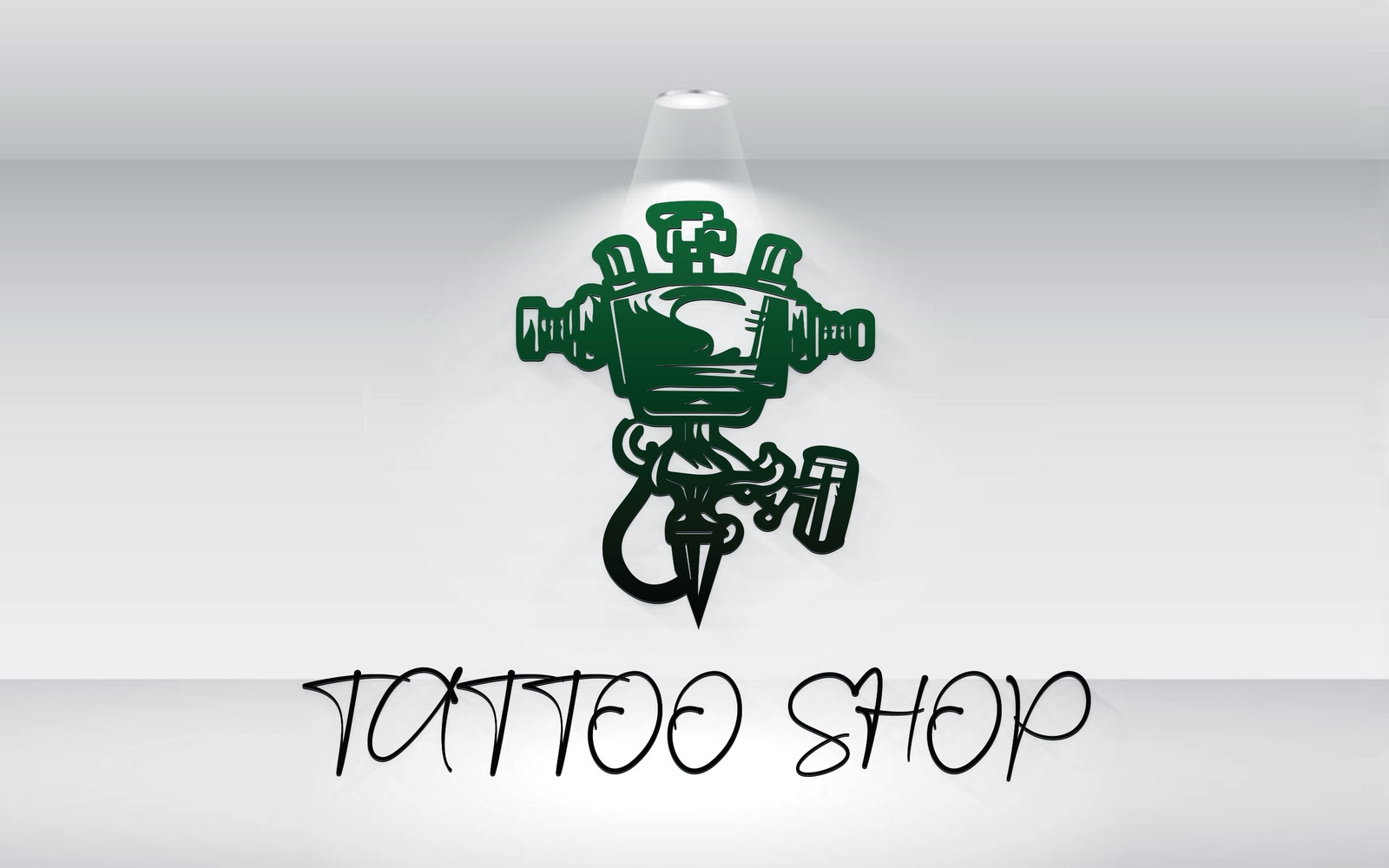 Tattoo Shop Logo Template Rotary Machine - TemplateMonster