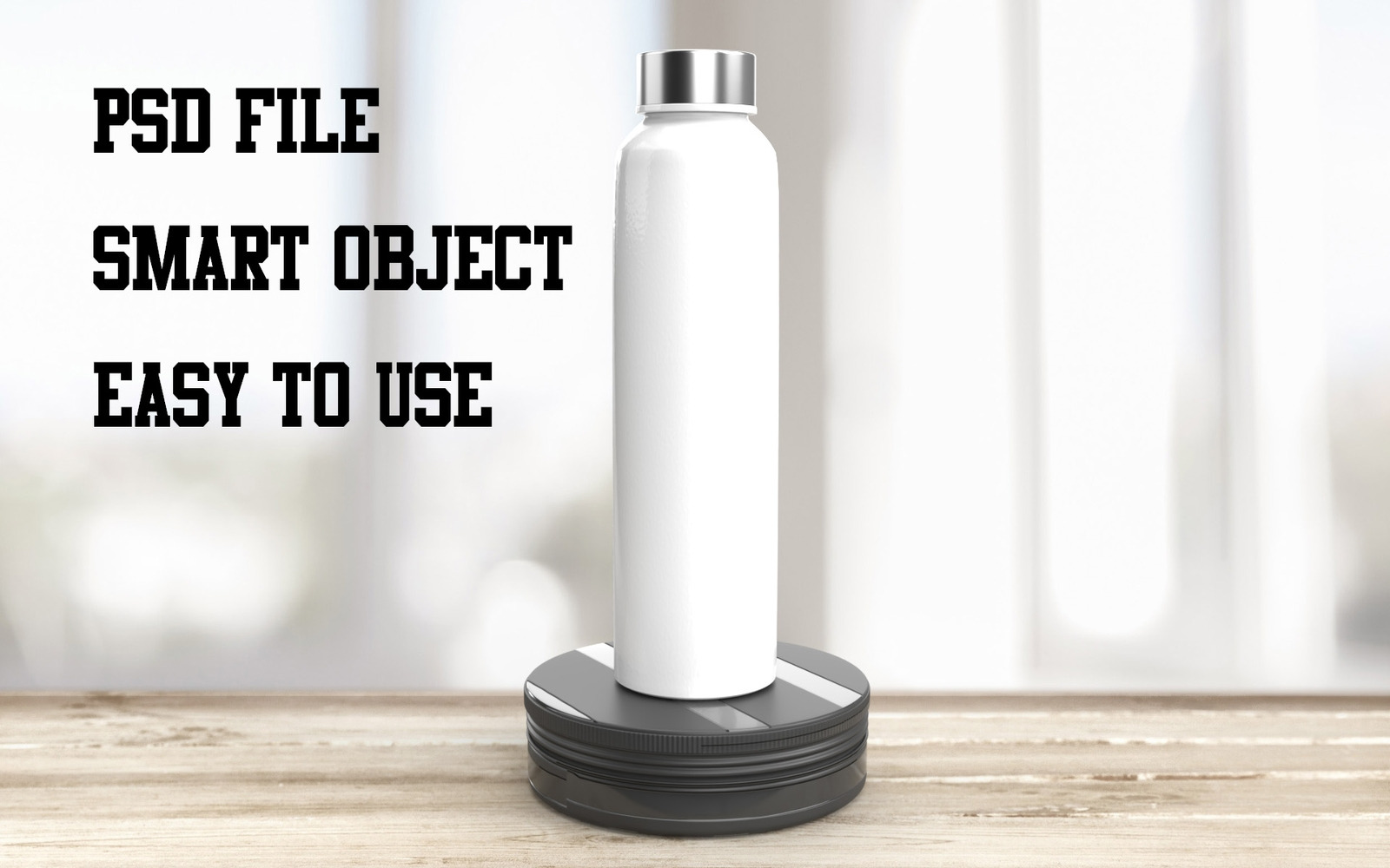 PSD Bottle Mockup Template Smart Object With Background