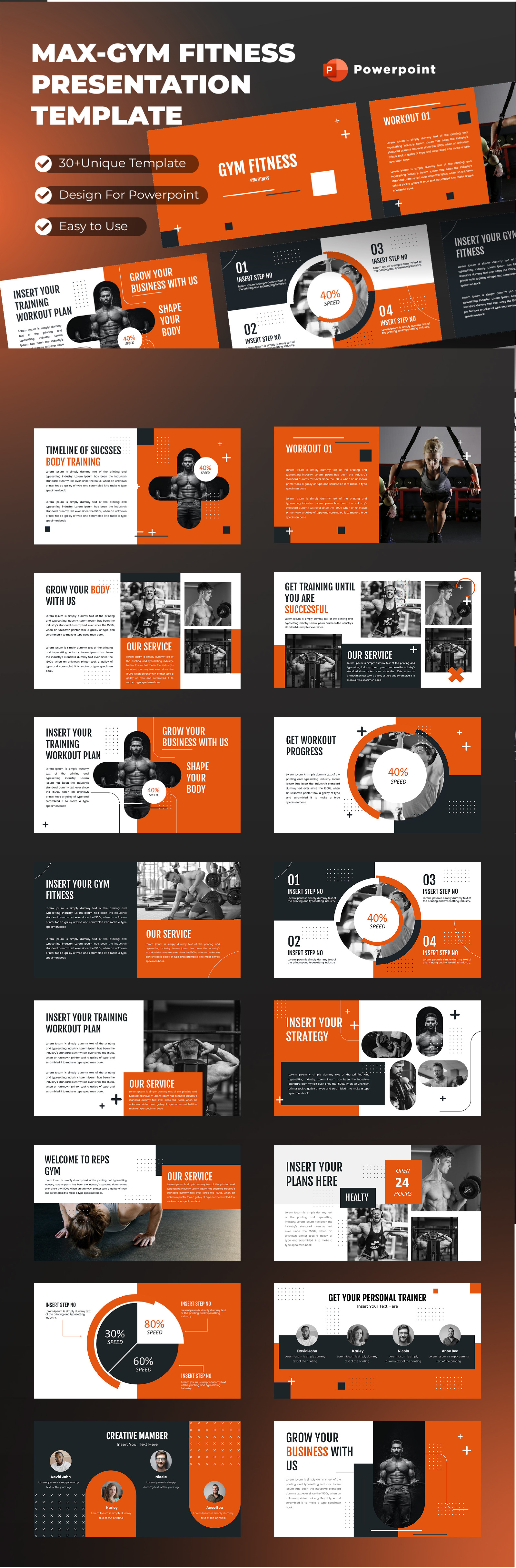 Max Gym Presentation Powerpoint Template Templatemonster