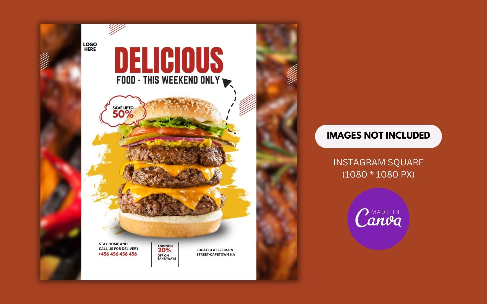 Delicious Food Restaurant Cafe Design Template