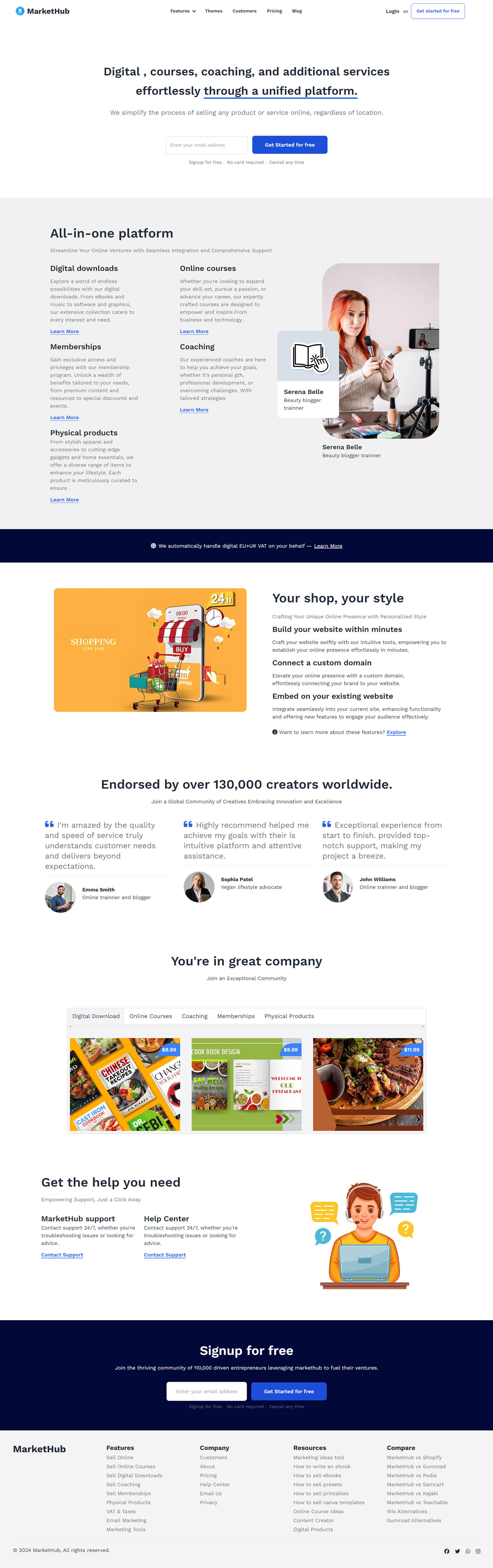 Markethub | Digital Platform Website Template