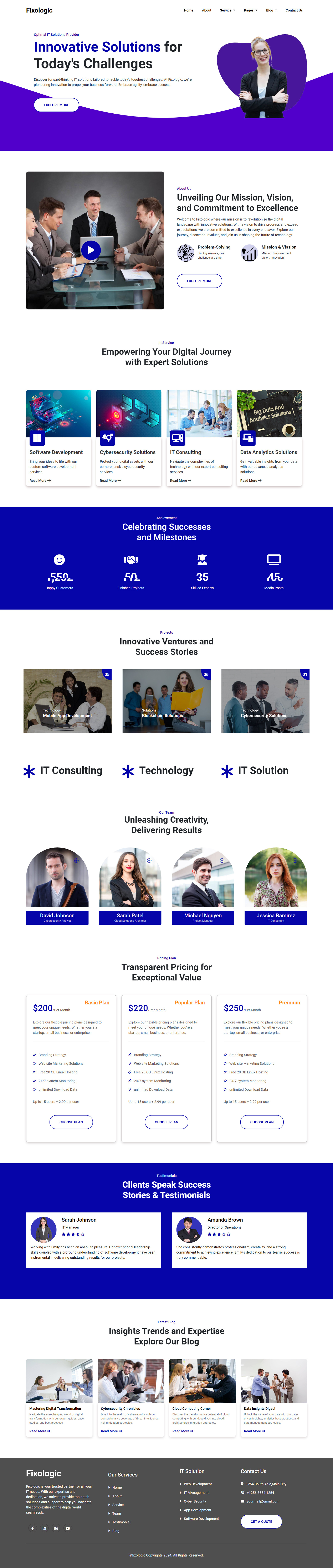 Fixologic | It Service HTML Website Template