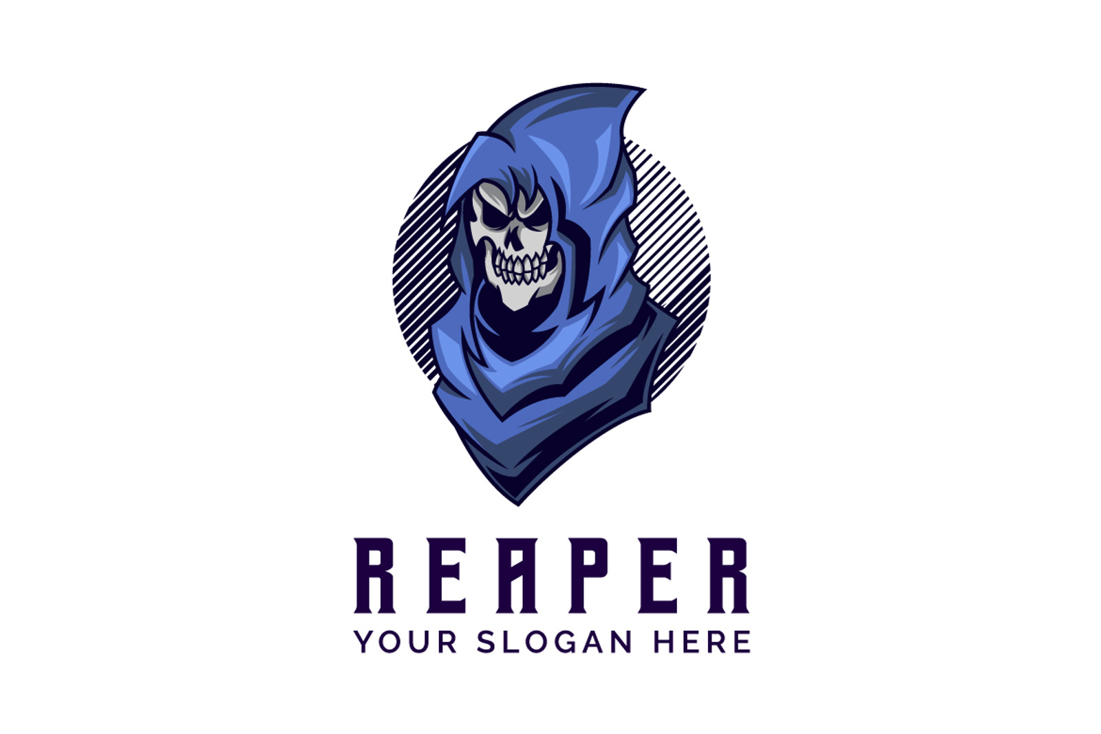 Grim Reaper Logo Design Vector Illustration Template