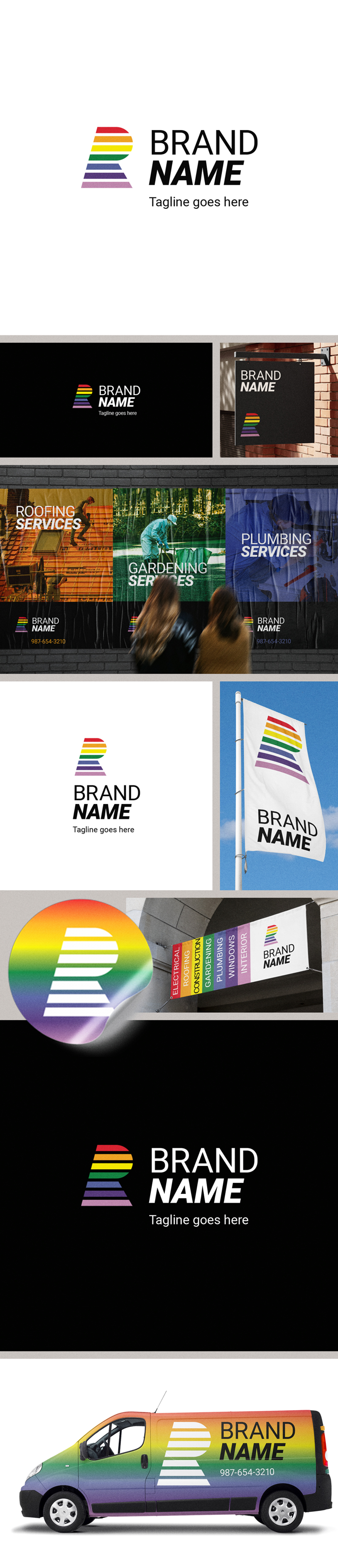 Letter R Rainbow Logo Template #395635 - TemplateMonster