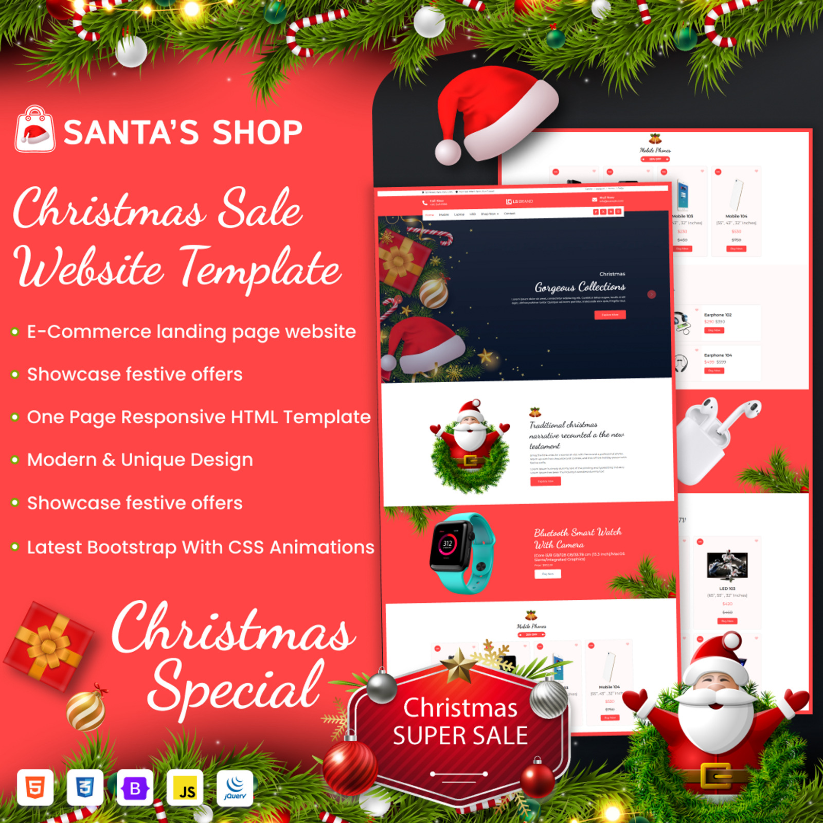 Santa's Shop | Christmas Sale, Offers, E-commerce – Bootstrap Template