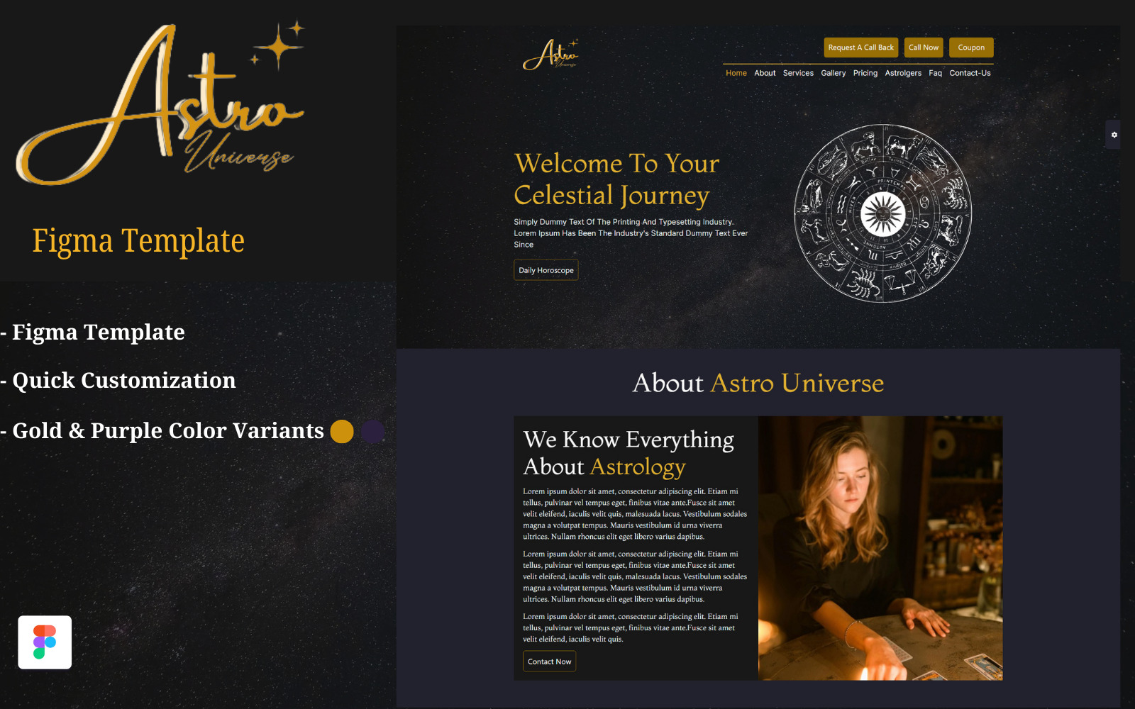 AstroUniverse | Figma Template For Astrologers and Future Teller