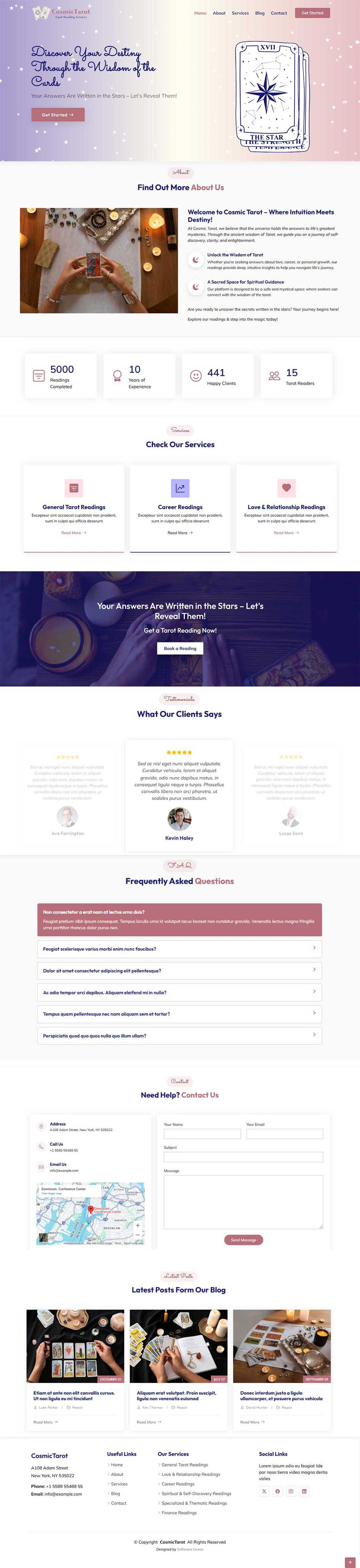 Cosmic Tarot – Website Template for Tarot Readers & Spiritual Guides