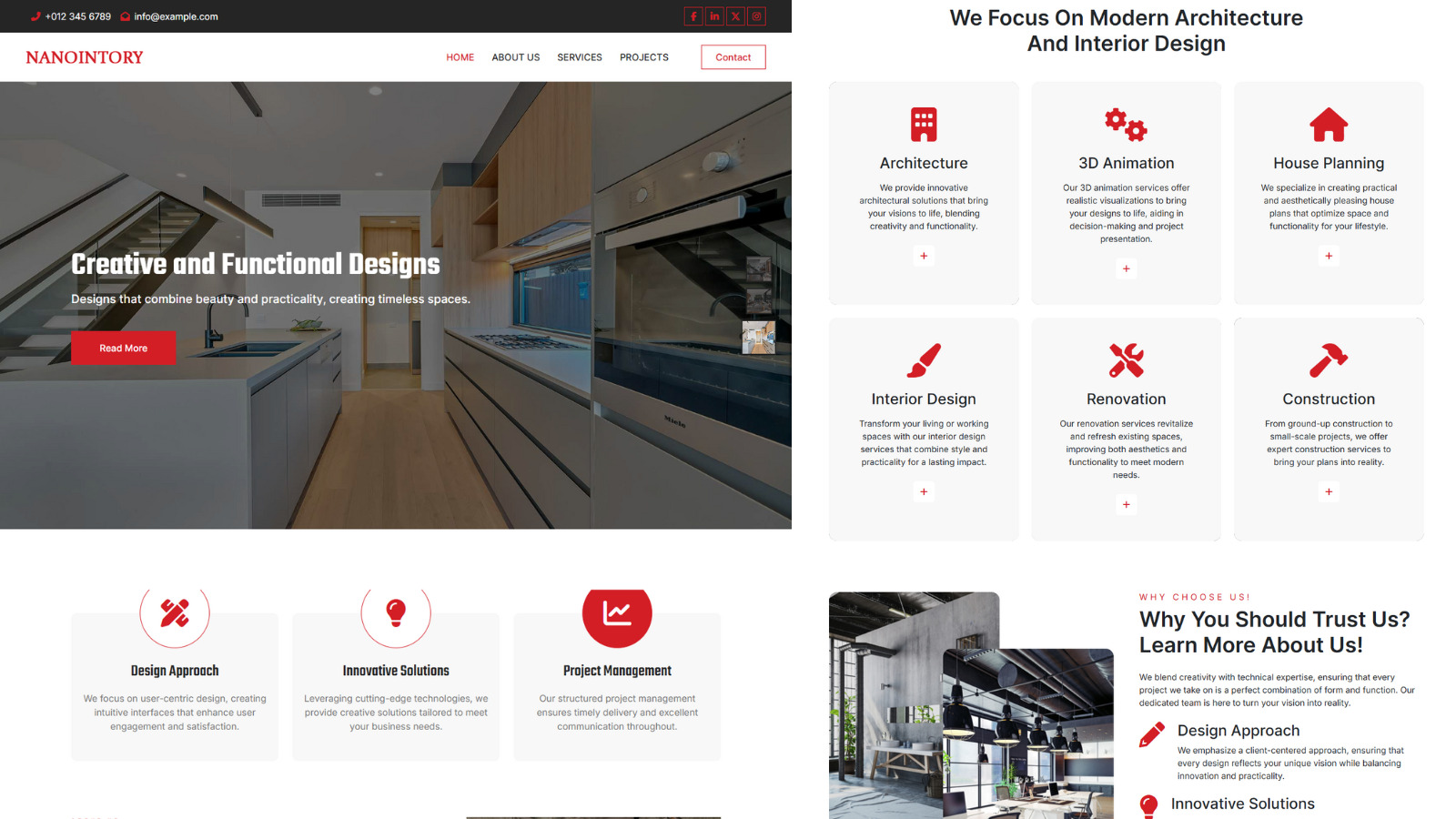 Nanointory – A Free Interior Design Website HTML Template