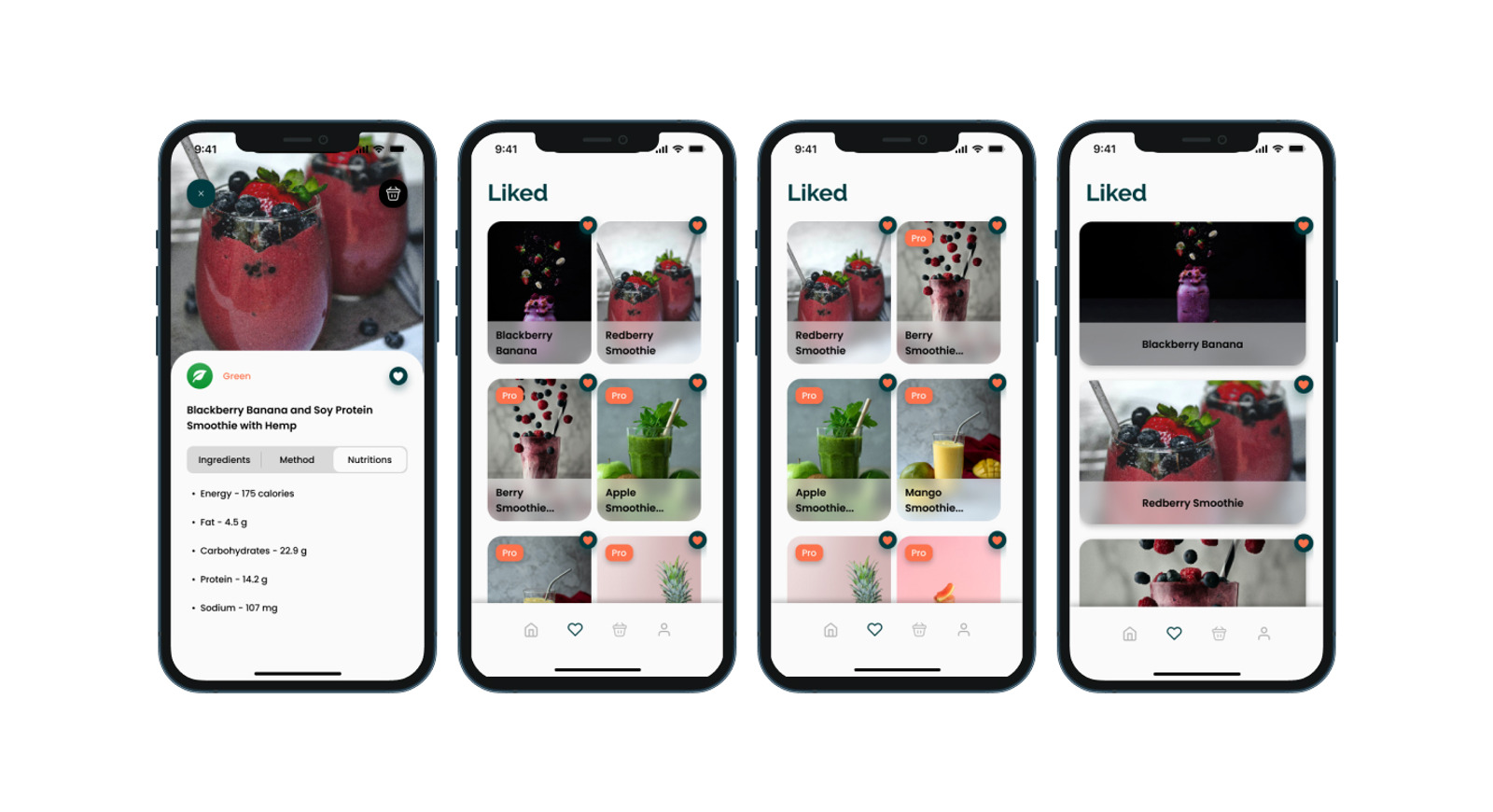 Blendify - Smoothie Recipe Mobile App UI Kit for Figma