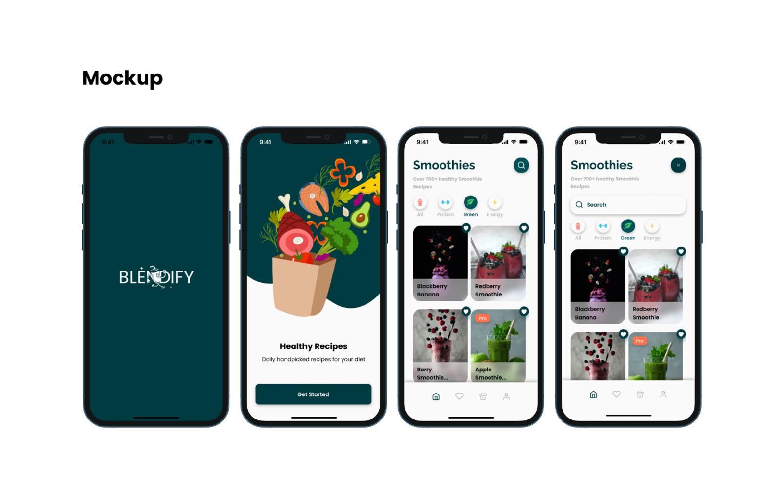 Blendify - Smoothie Recipe Mobile App UI Kit for Figma